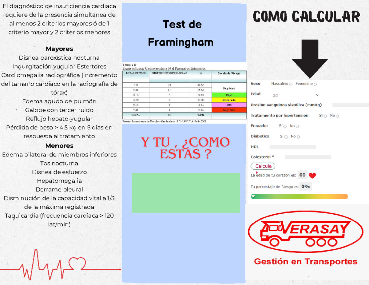 Folleto test de framin - apunte - Como calcular Test de Framingham El ...