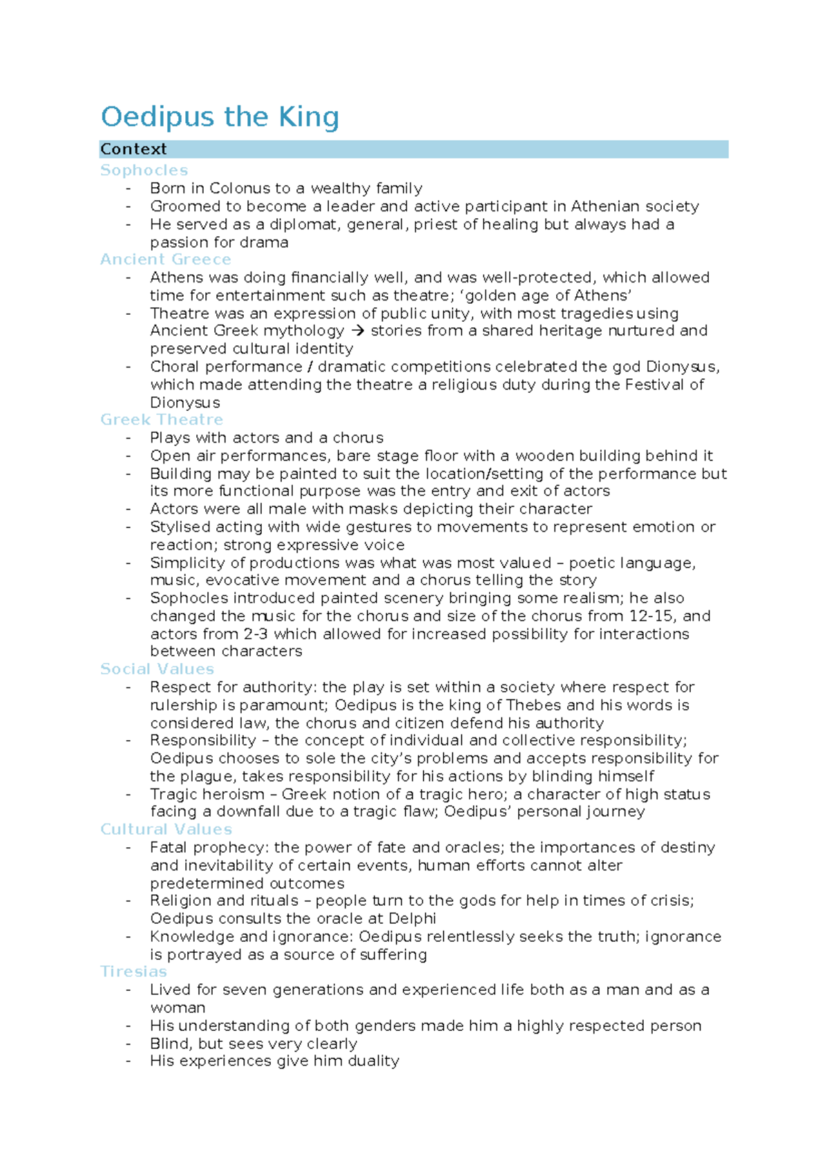 U3AOS2 - Oedipus the King: Context, Themes, and Character Analysis ...