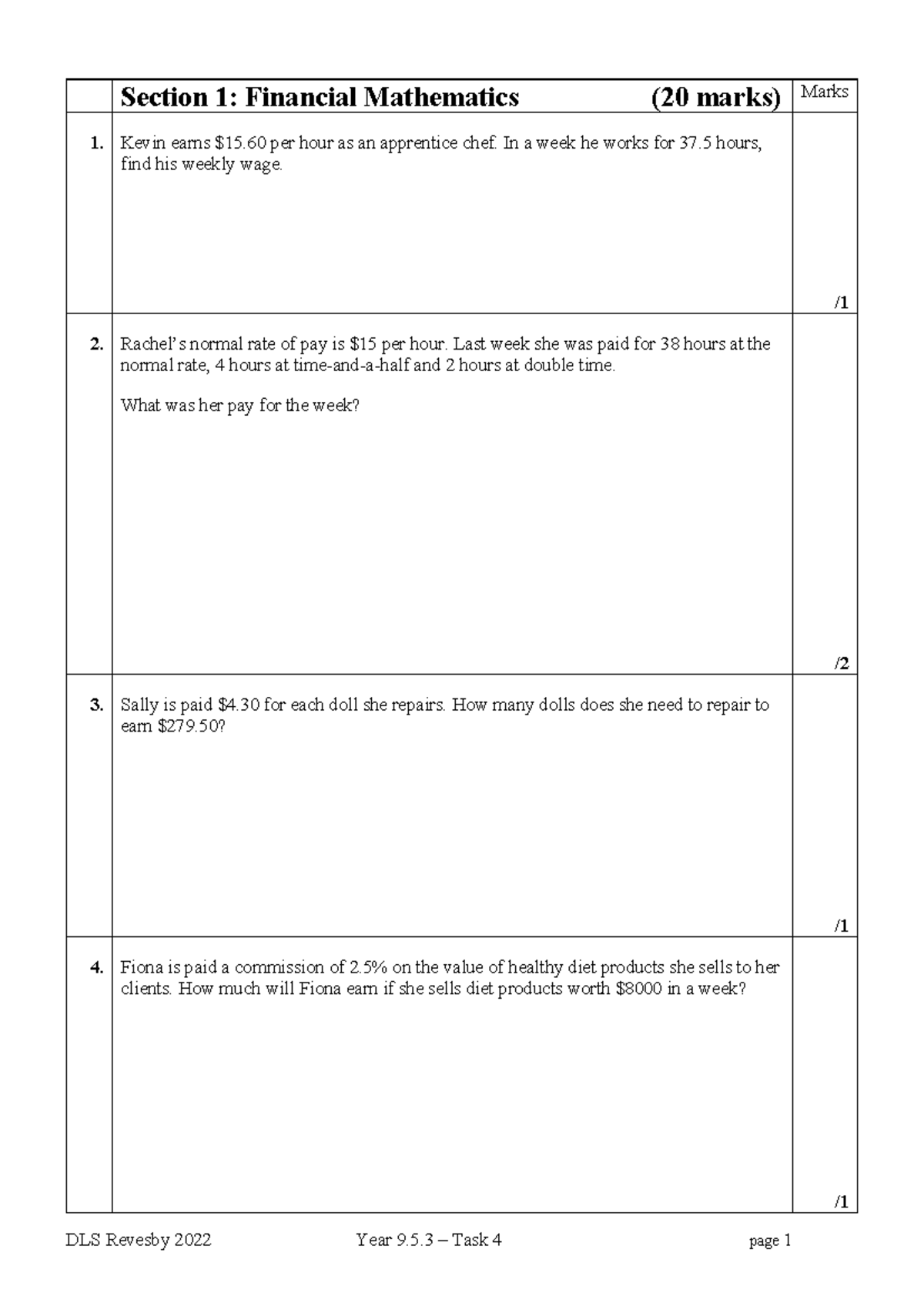 Financial Math Revision Questions for Exam Preparation - Studocu
