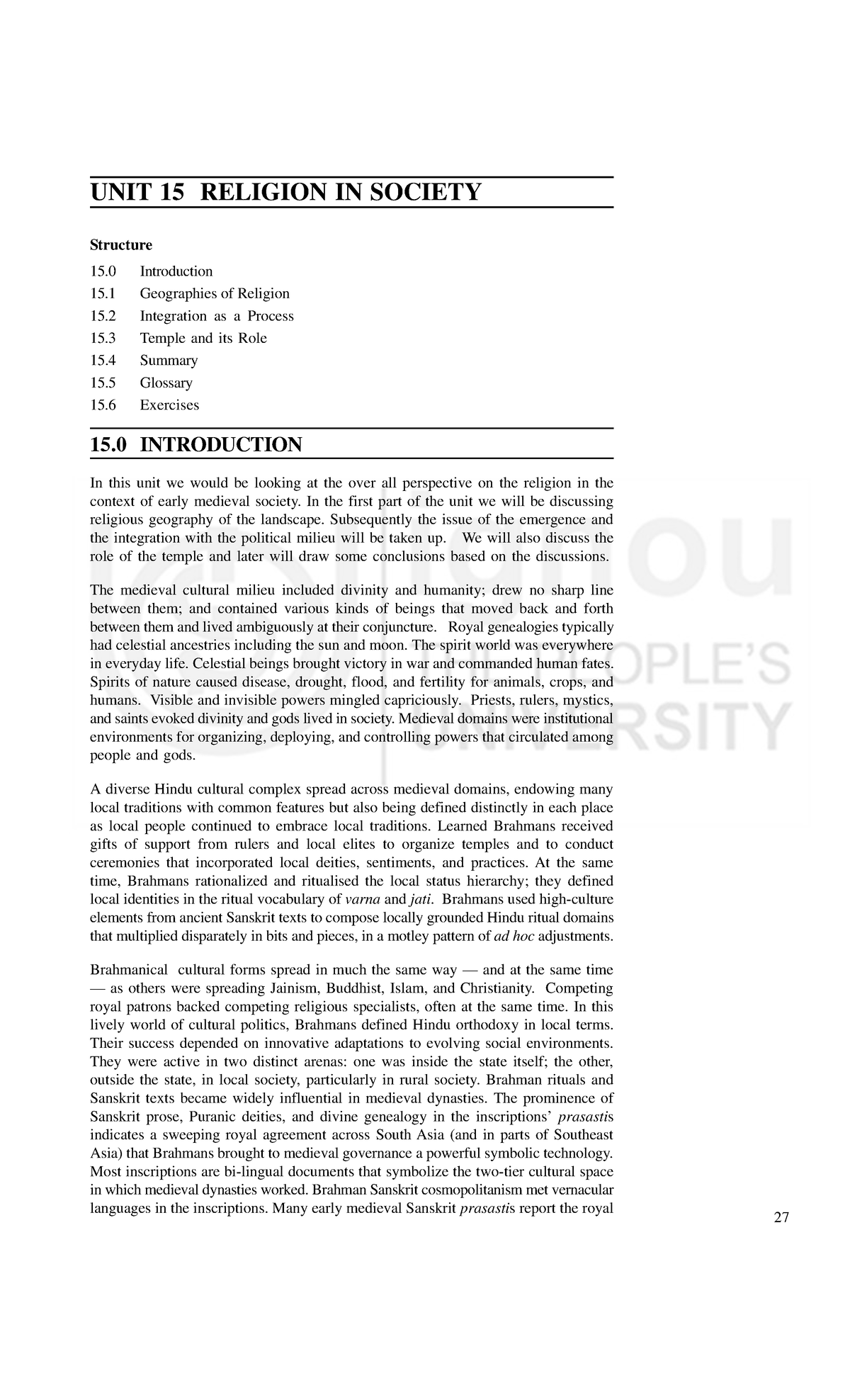 Unit 15: Religion in Society - Overview and Key Concepts - Studocu