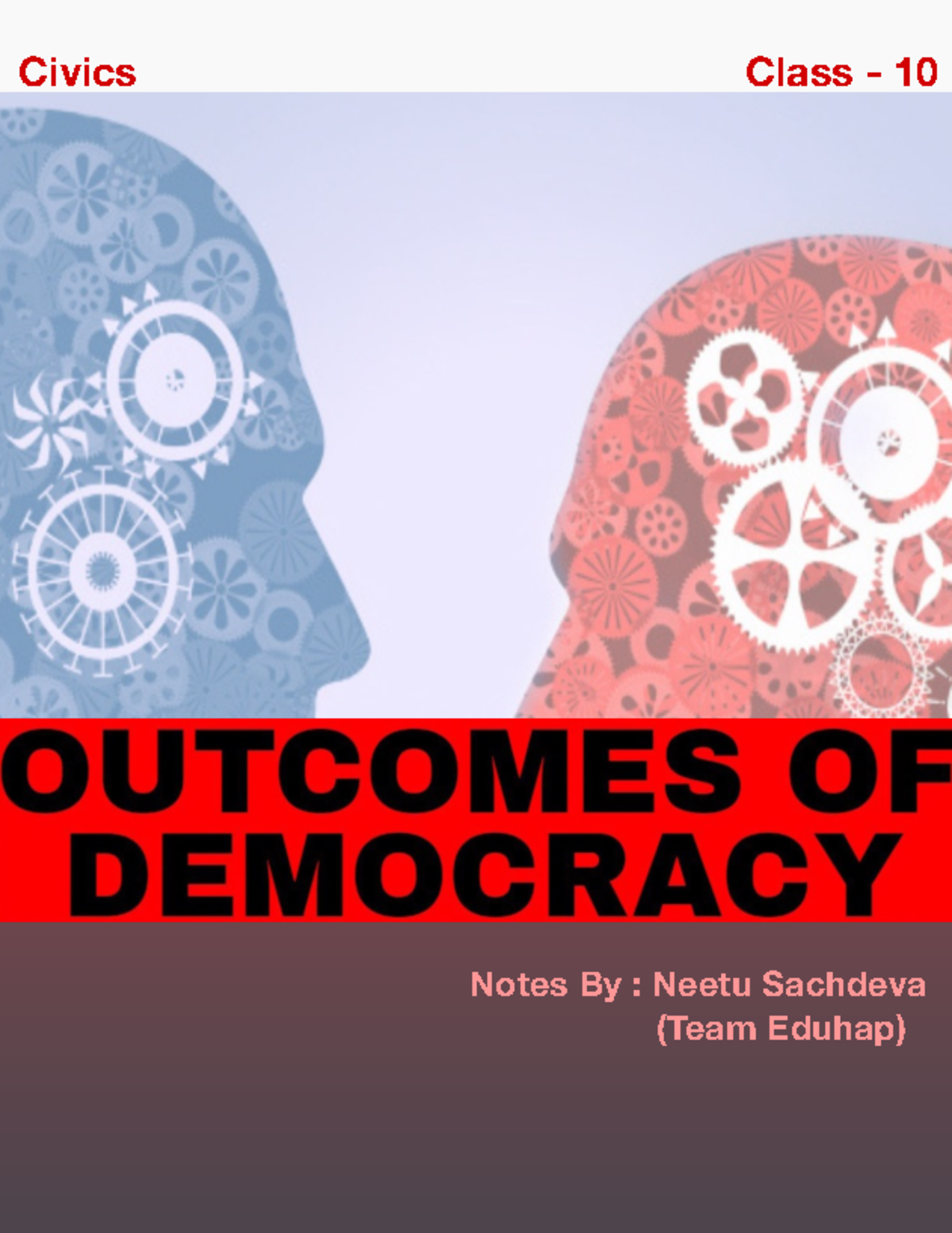 Civics Chapter 7 Outcomes of Democracy Handwritten Notes Civics ...