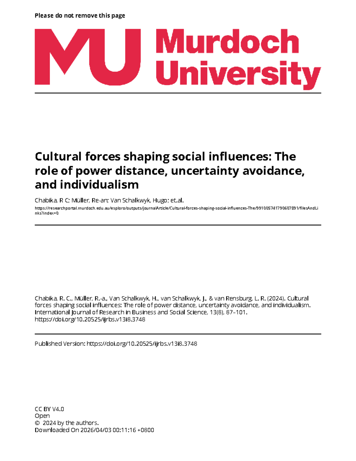 Cultural Forces and Social Influence: Power Distance, Individualism ...