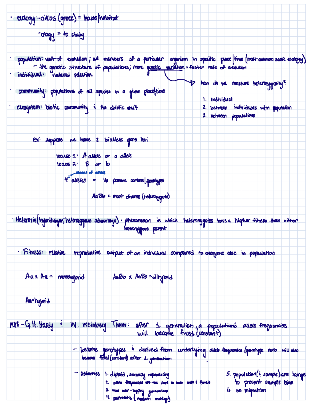 Ecology Exam 1 Notes (Course Code: ECO101) - Studocu