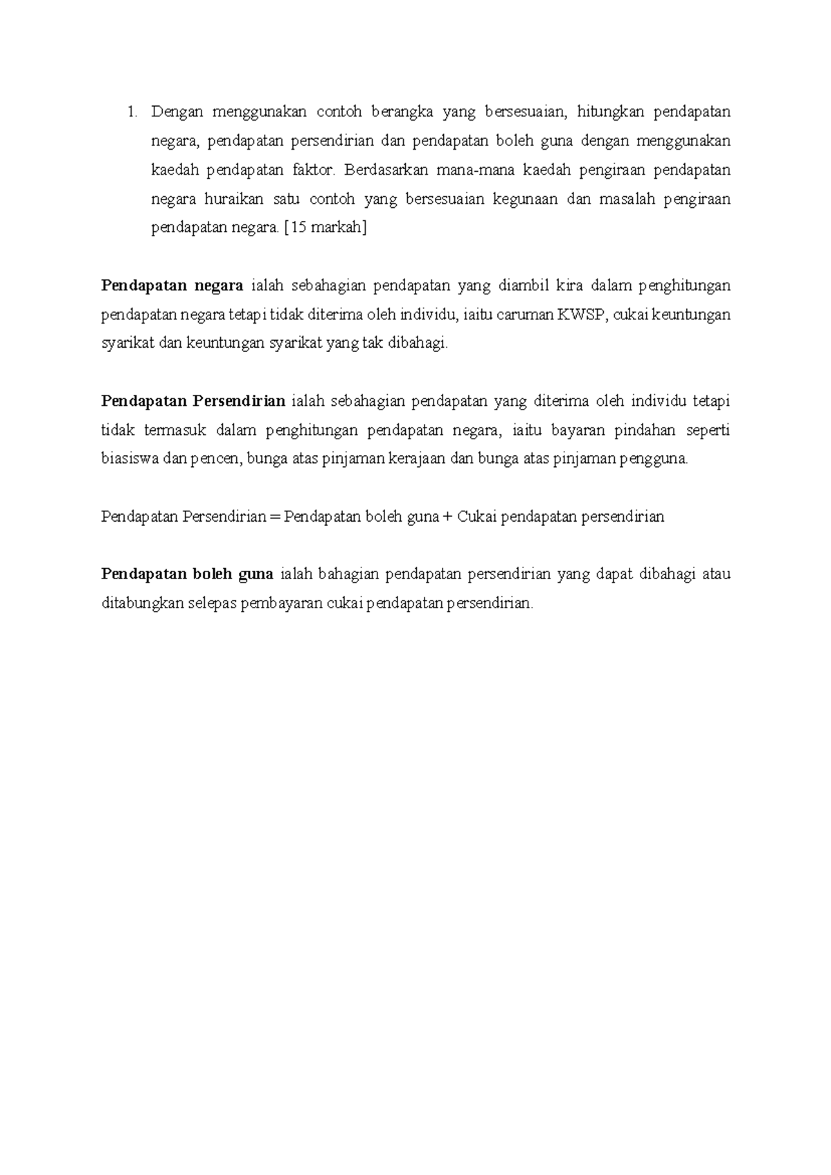 Esei Ekonomi: Pengiraan Pendapatan Negara dan Kesan Lompang Inflasi ...