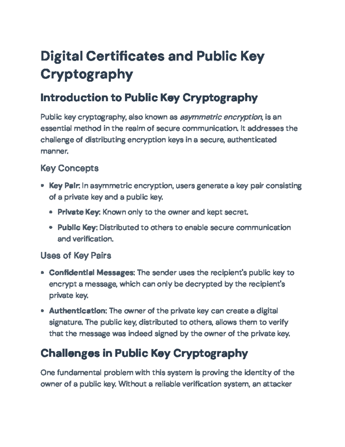 Digital Certificates and Public Key Cryptography Overview - Digital ...