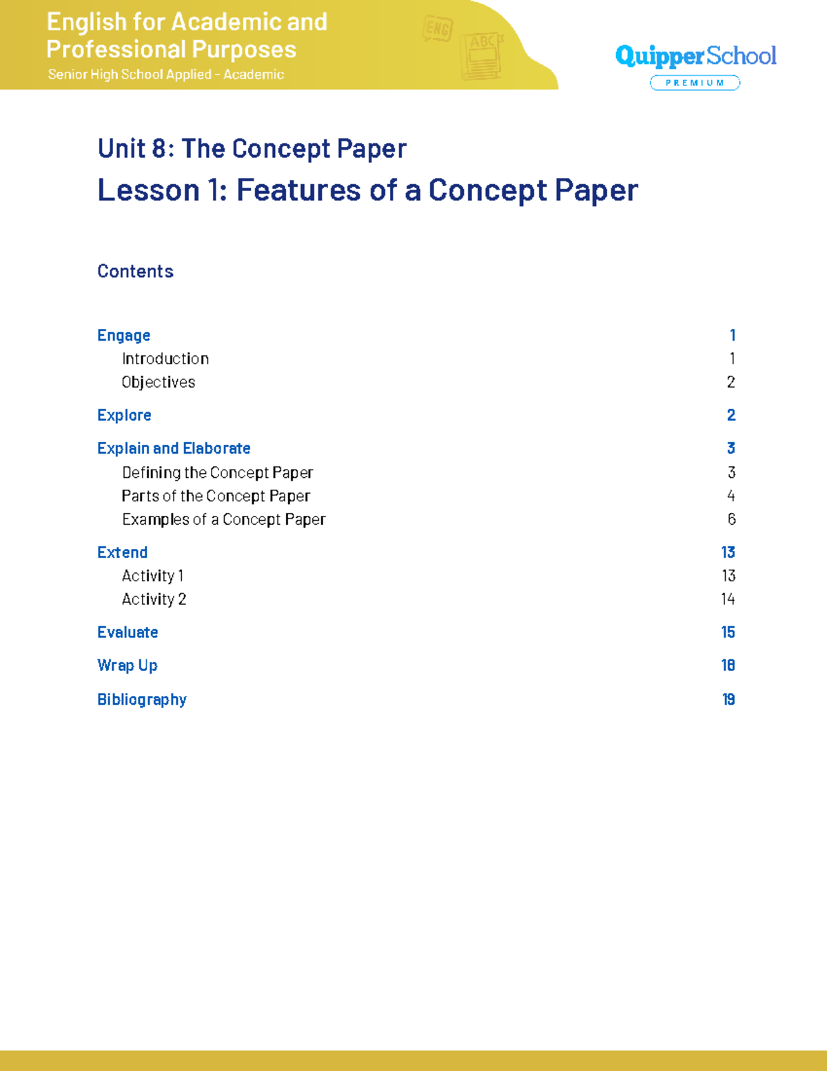Concept-Paper - CONCEPT PAPER - Unit 8: The Concept Paper Lesson 1 ...