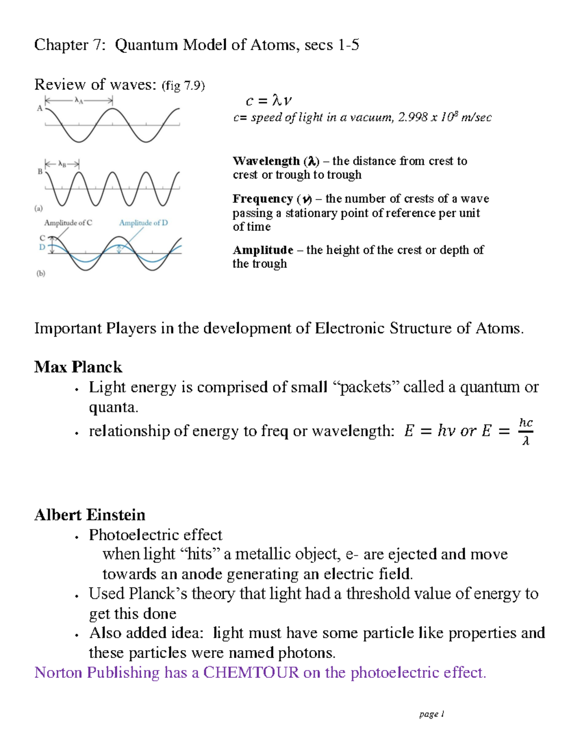 Chapter 7: Quantum Model of Atoms - Key Concepts - Studocu