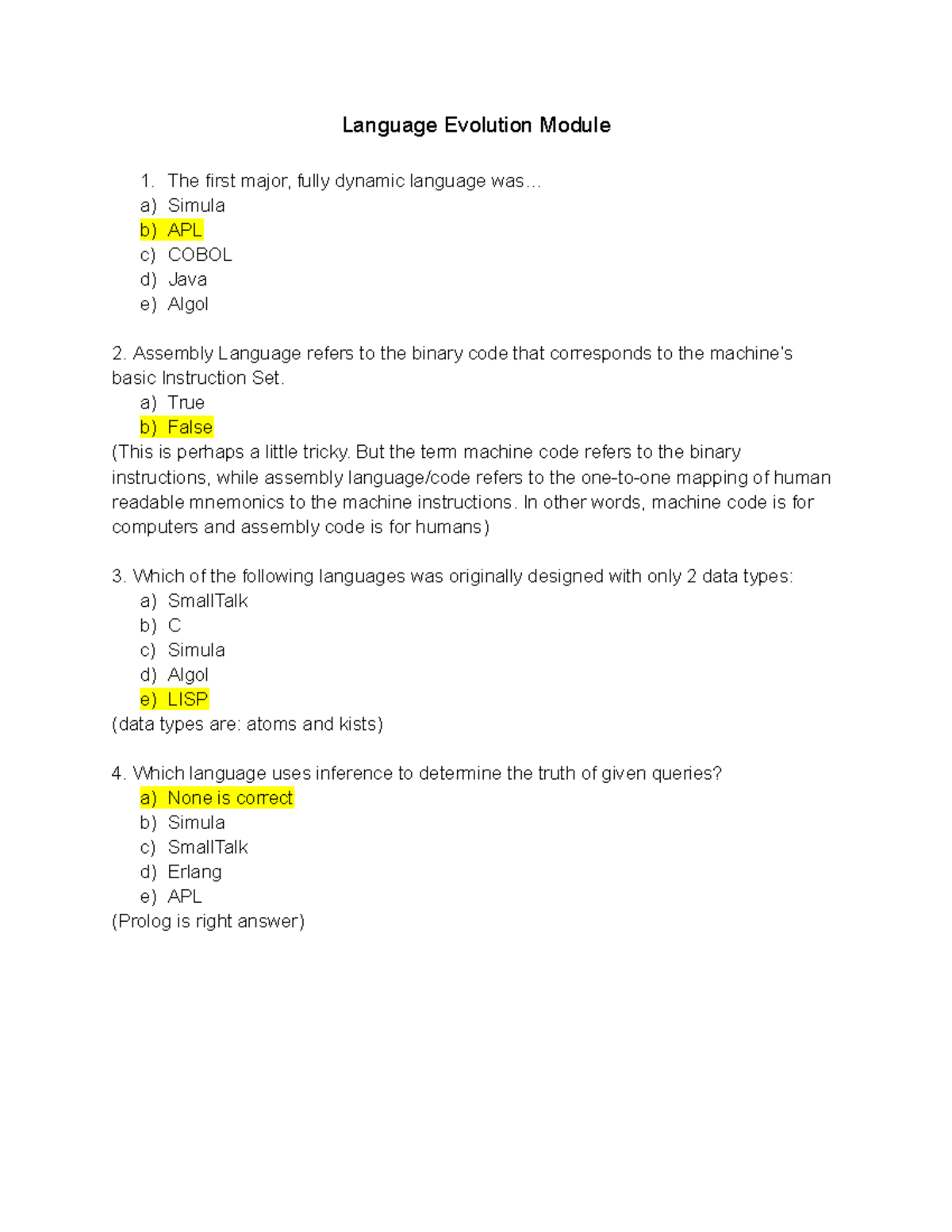 Language Evolution Self-Test Quiz: Key Concepts & Questions - Studocu