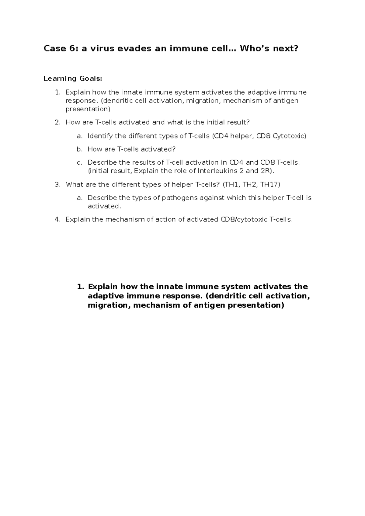 Case Study 6: Immune Response Mechanisms Against Viral Evasion ...