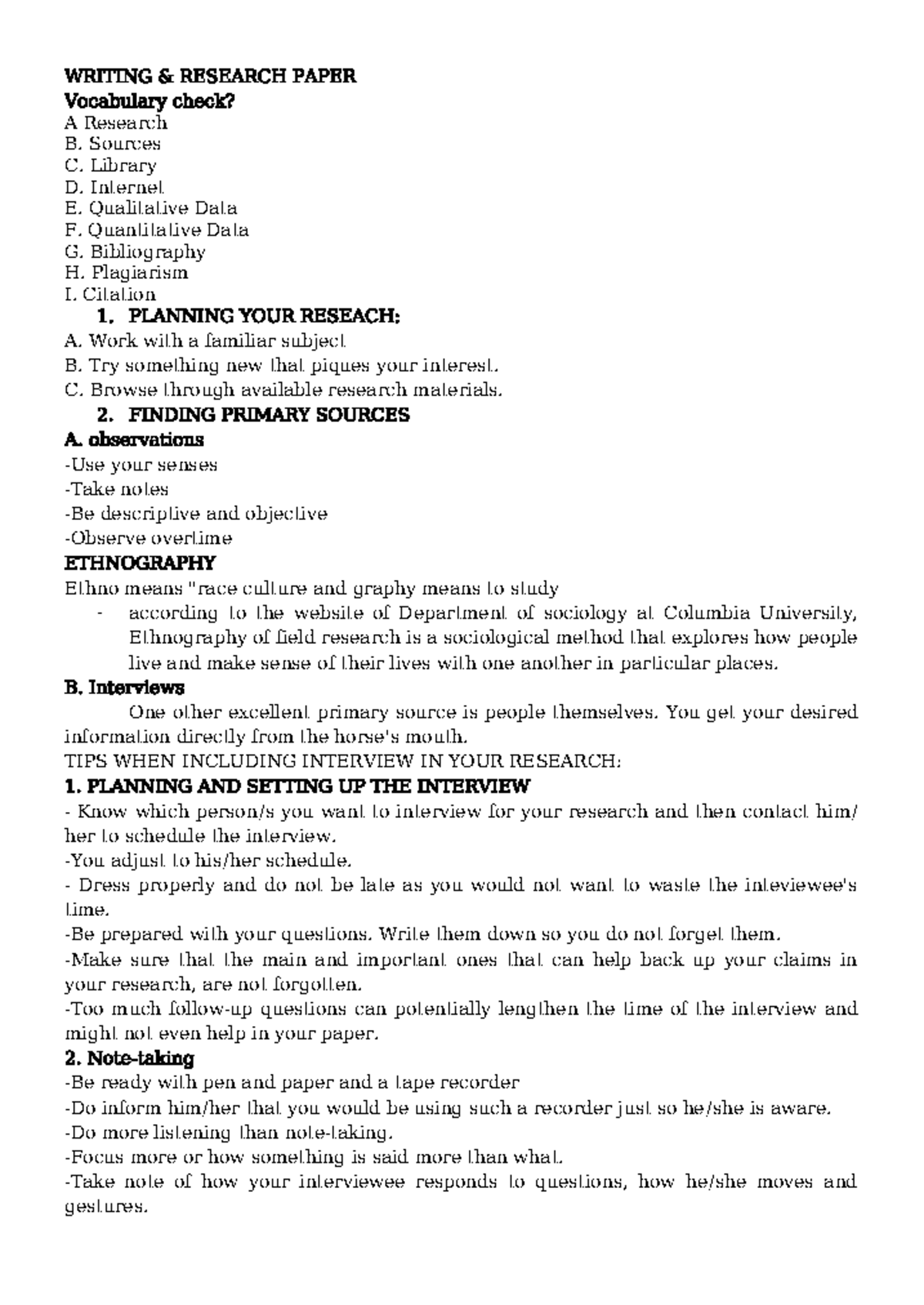 Rwscom - Ict - WRITING & RESEARCH PAPER Vocabulary check? A Research B ...