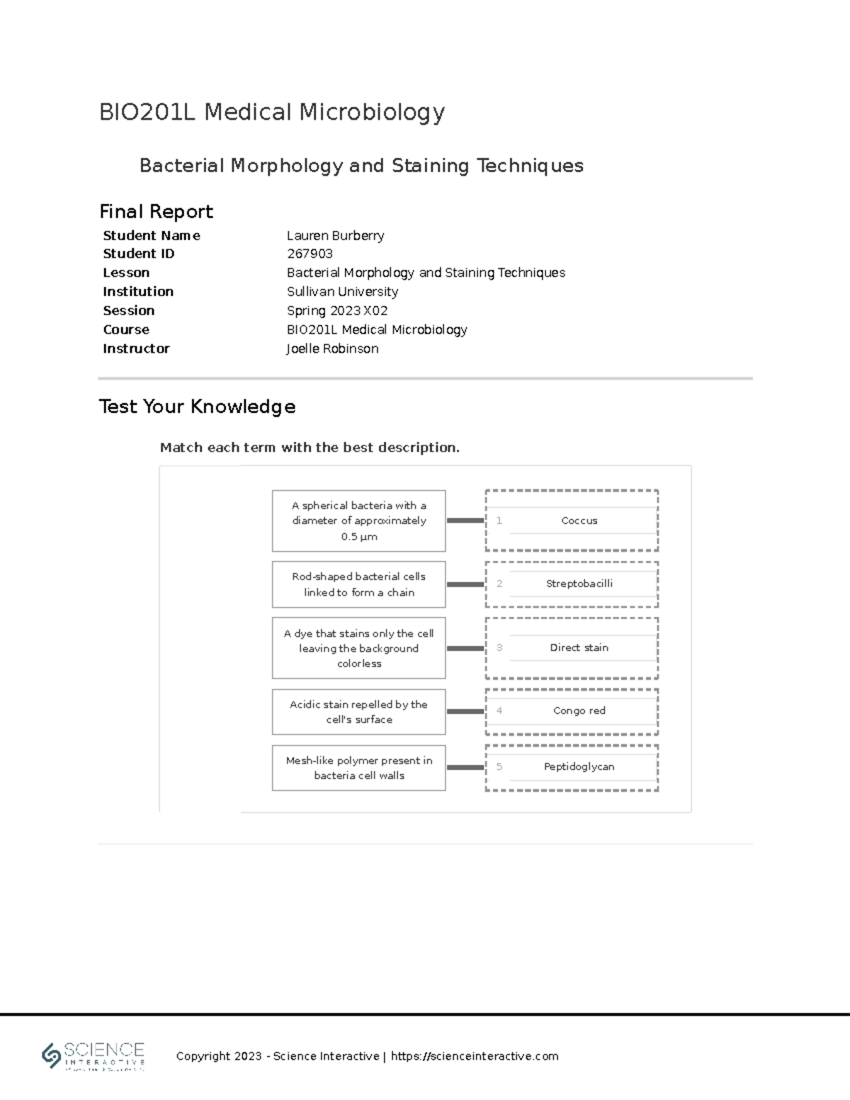 BIO201L Final Report: Bacterial Morphology & Staining Techniques - Studocu
