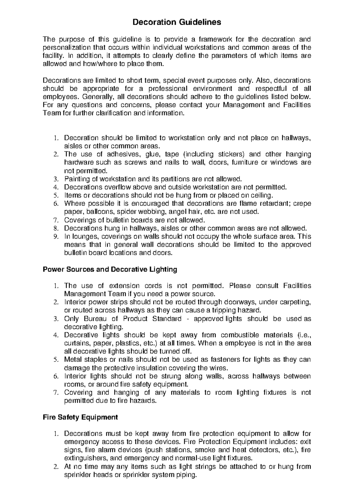 Decoration Guidelines for Workstations and Common Areas - Studocu