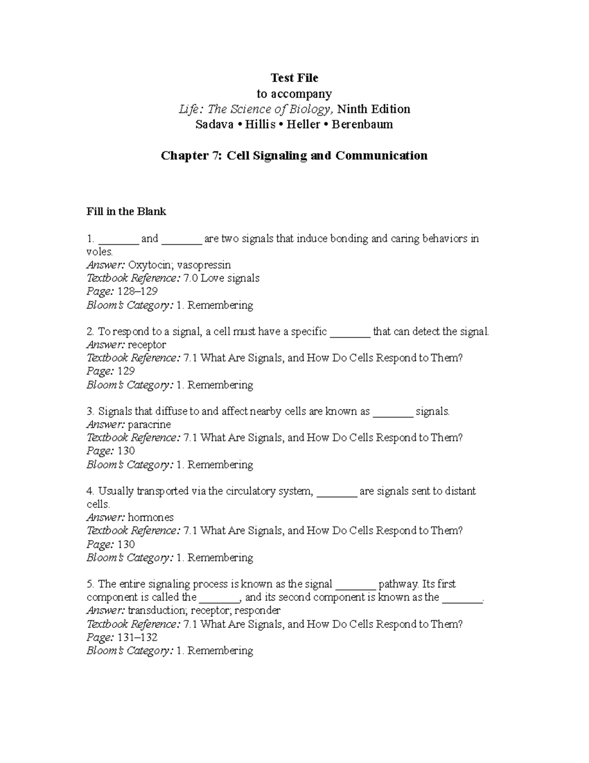 Biology 101 - Chapter 7: Cell Signaling & Communication Exam Guide - Studeersnel
