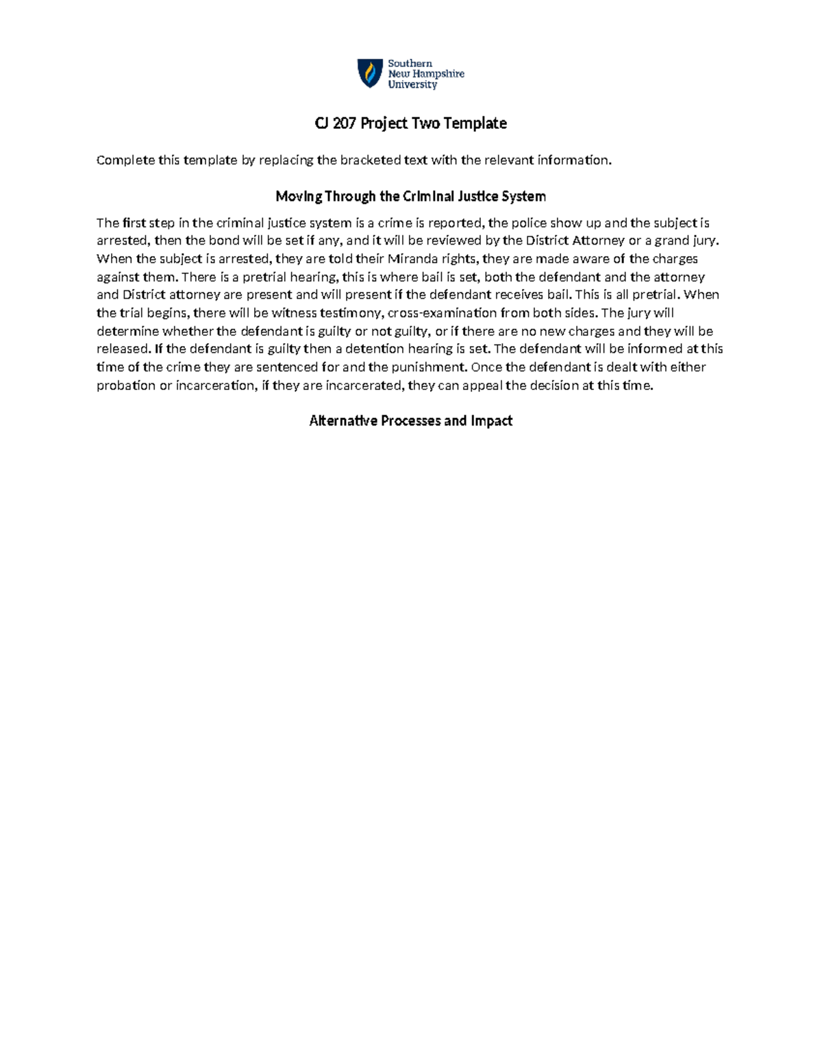 CJ 207 Project 7-2 - CJ 207 Project Two Template Complete this template ...