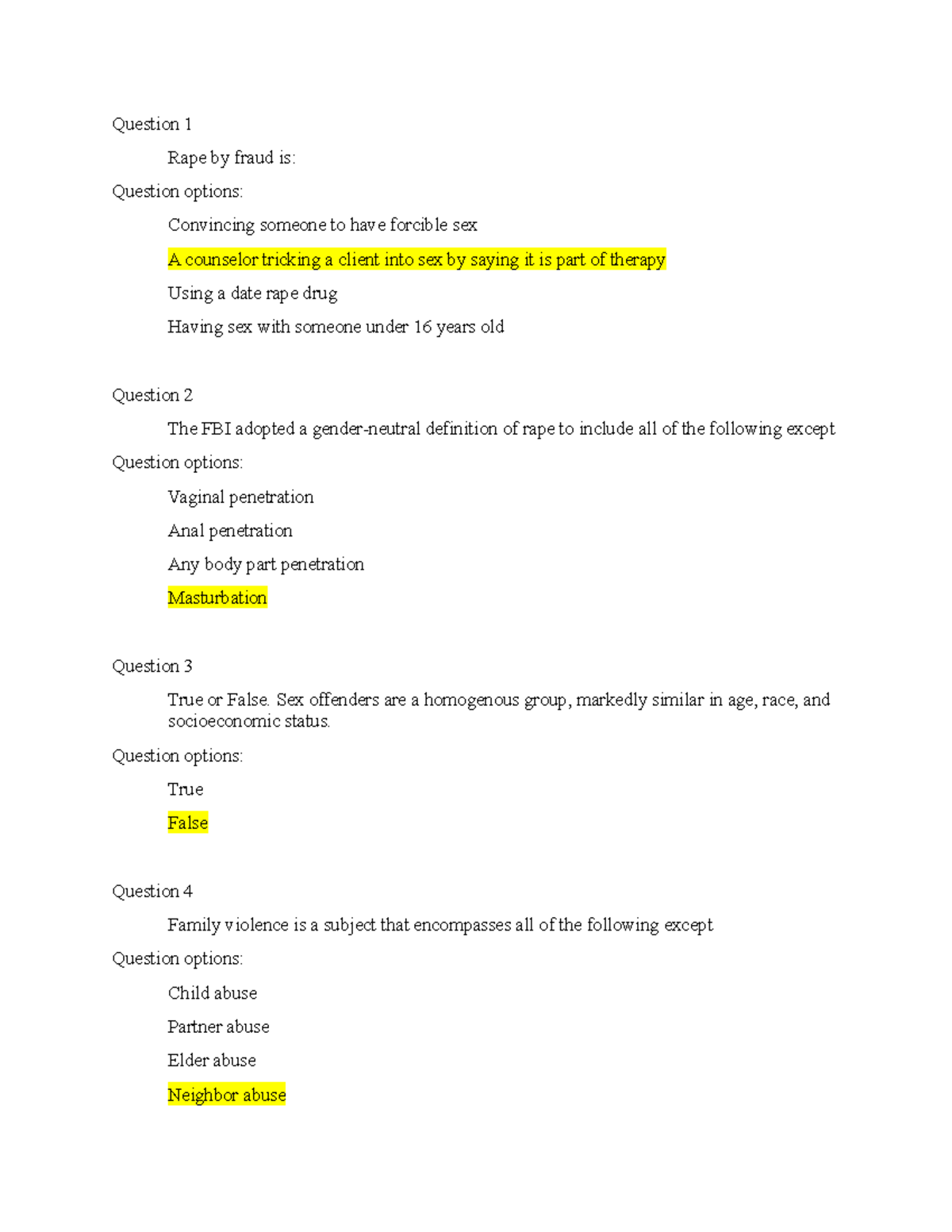 PSY 310 Final Quiz Study Guide - Key Concepts & Questions - Studocu