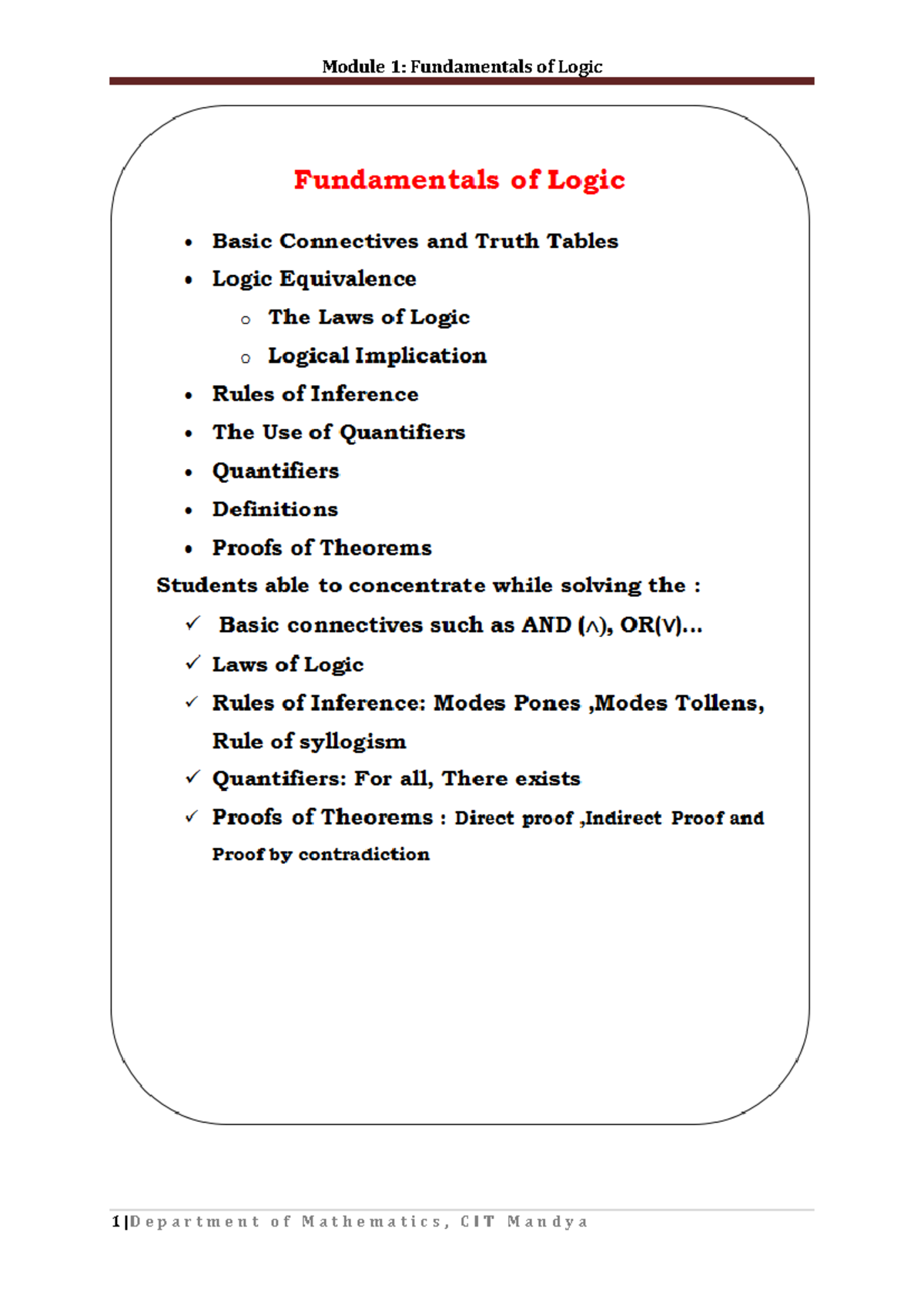 Module 1: Logic Fundamentals - Equivalence, Validity, and Tautologies ...