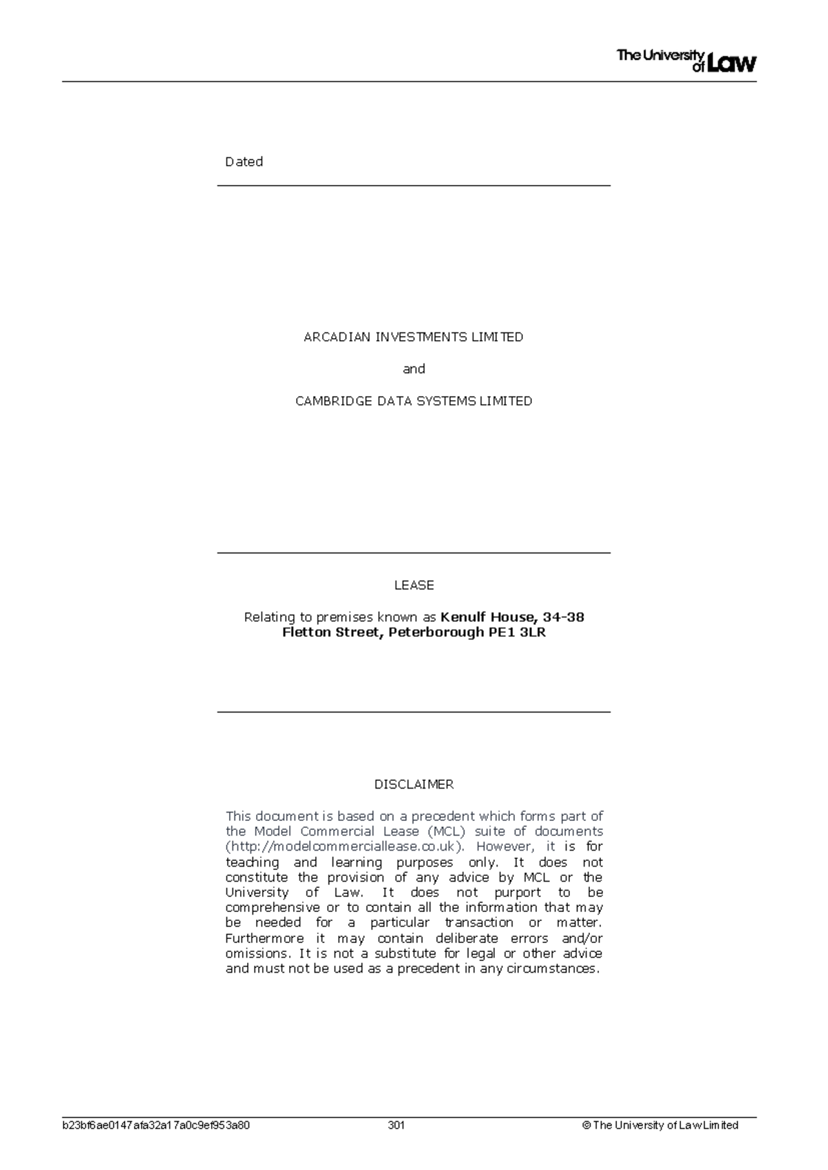 Lease - co). However, it is for teaching and learning purposes only. It ...