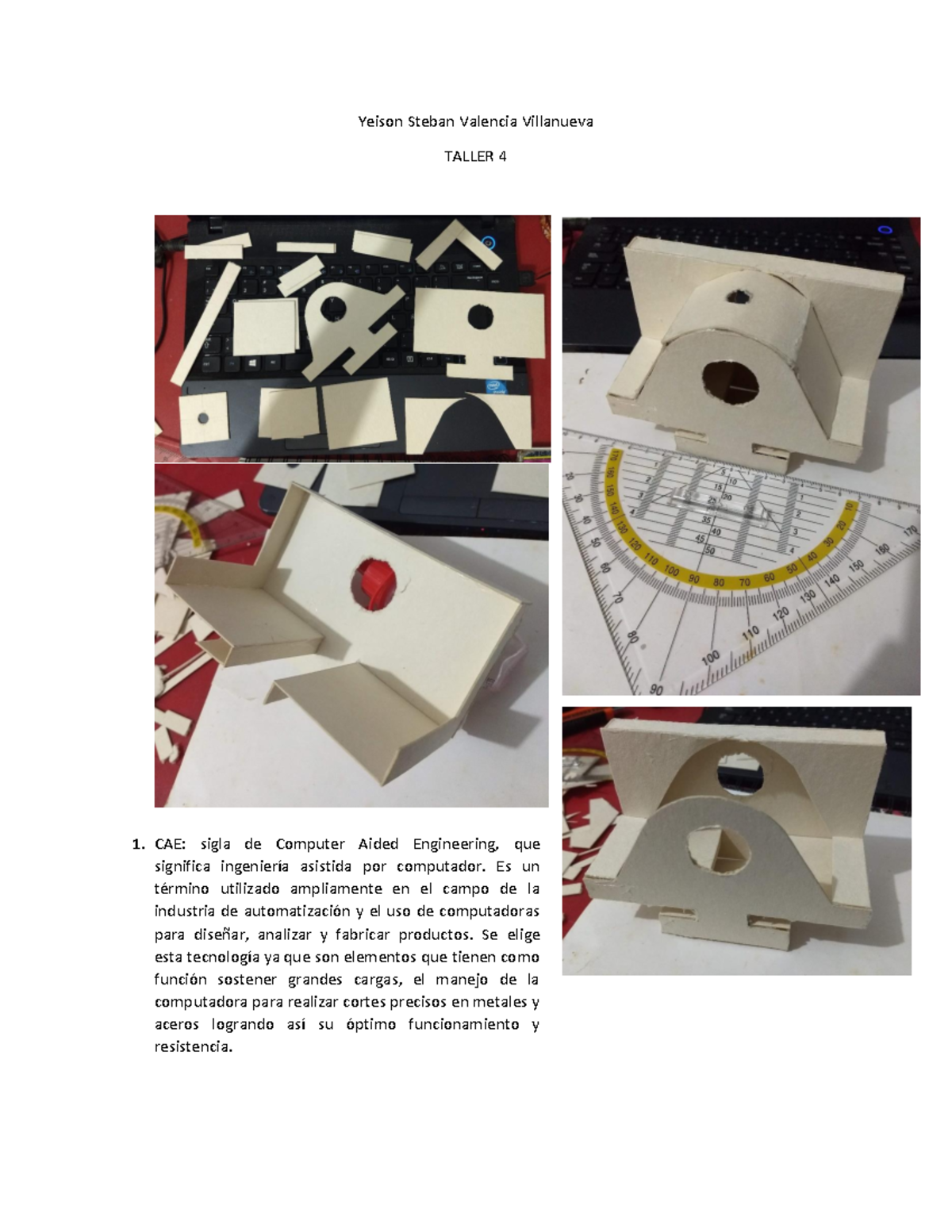 codigos y normas - Yeison Steban Valencia Villanueva TALLER 4 CAE: sigla de Computer Aided - Studocu