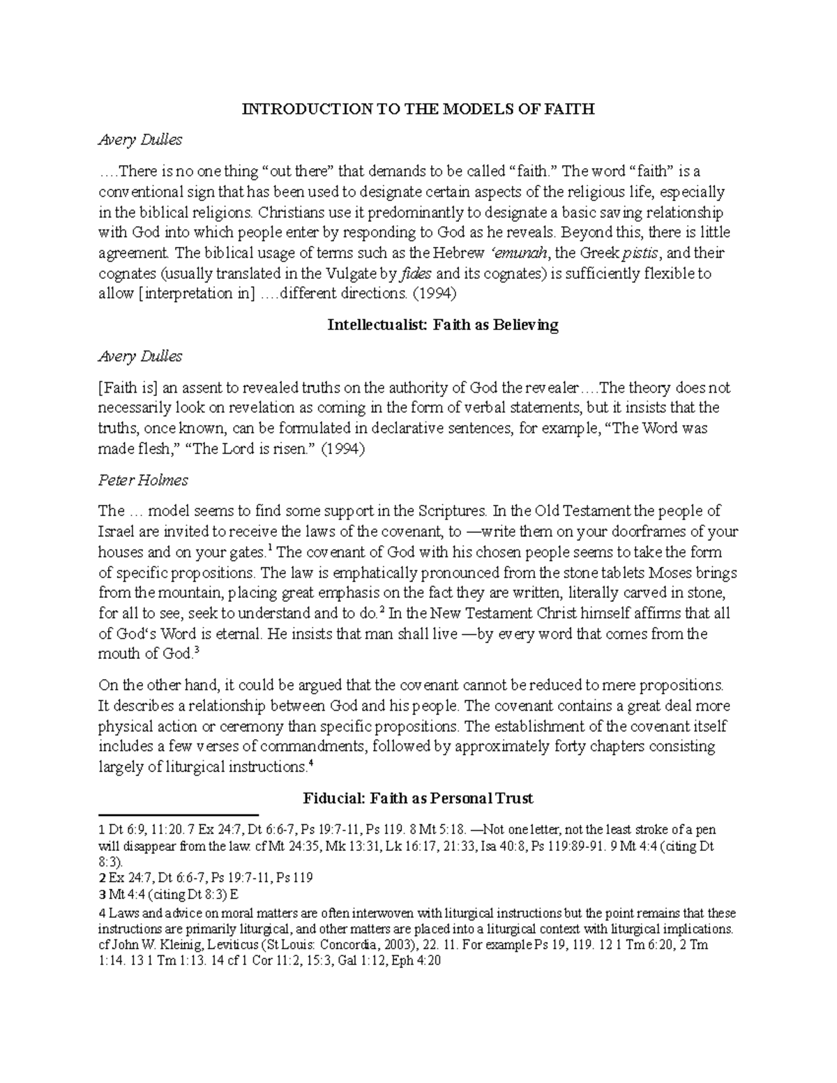 1.5 FWL Rdng 3 - Exploring the Various Models of Faith - Studocu