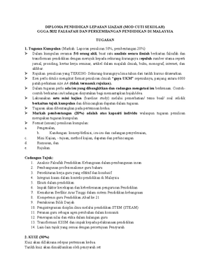 Format tugasan falsafah & pendidikan - DIPLOMA PENDIDIKAN LEPASAN ...