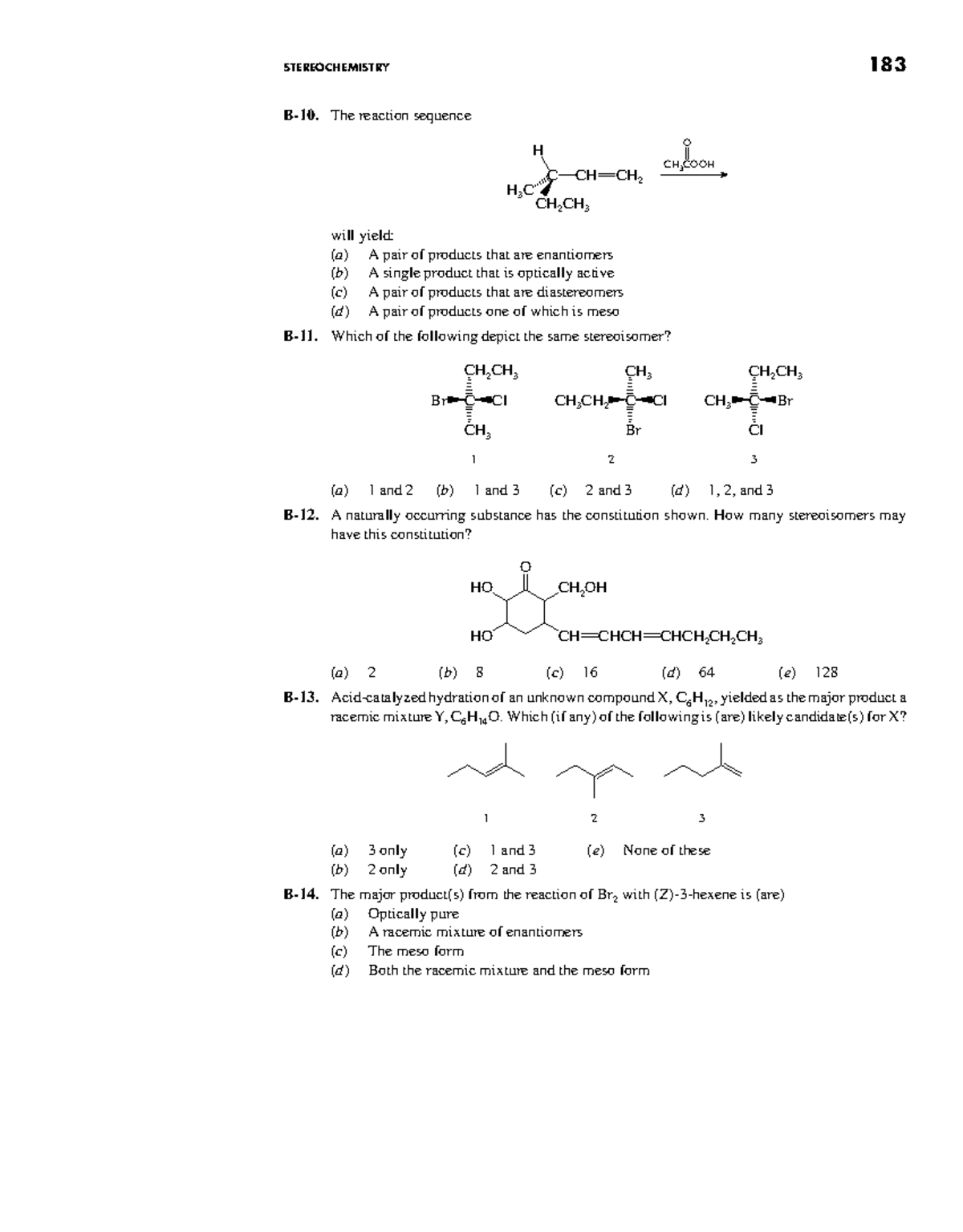 183 STEREOCHEMISTRY: Stereoisomer Analysis & Reaction Outcomes - Studocu
