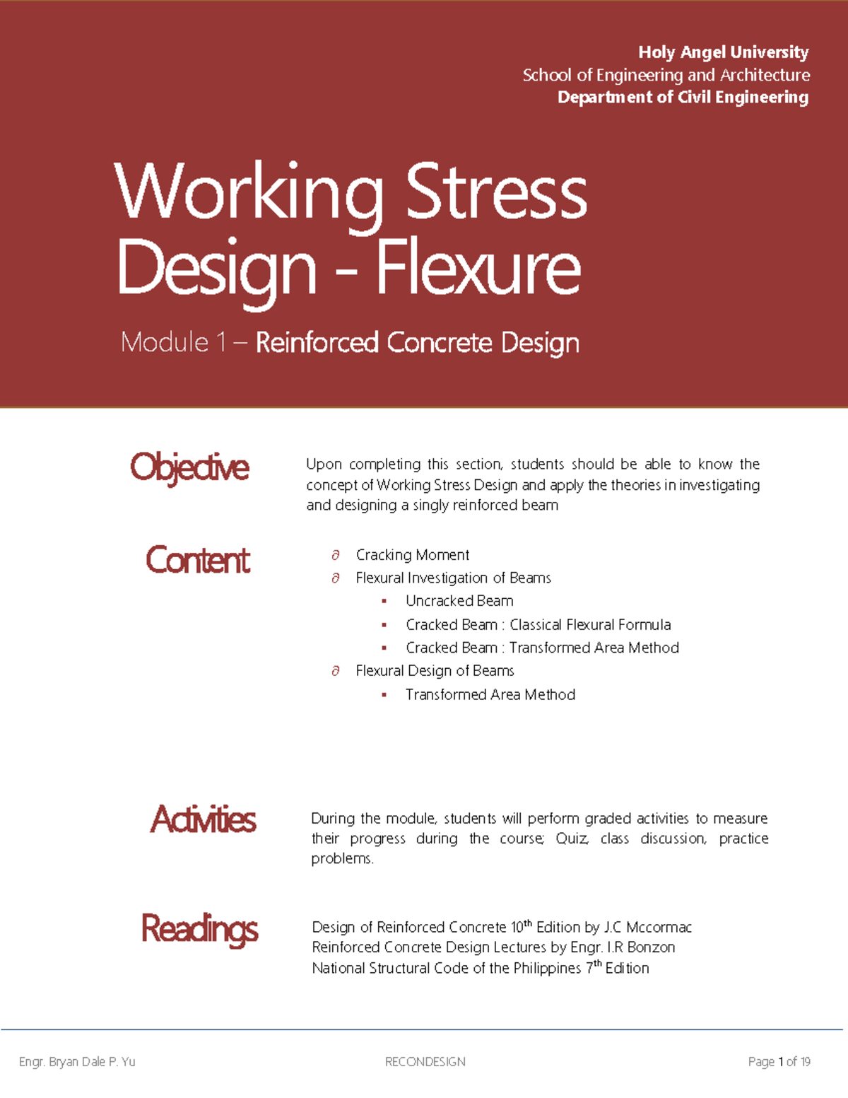 Module 1 - WSD Flexural Analysis and Design Solutions Guide - Studocu