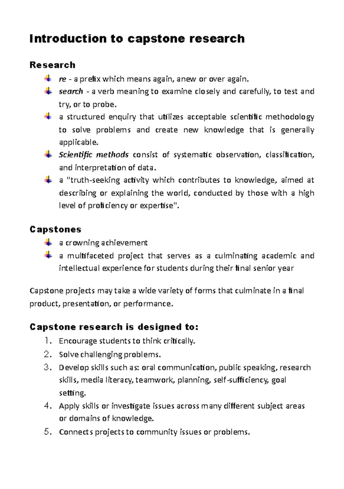 Capstone Research Insights: Key Lessons for Success - Studocu