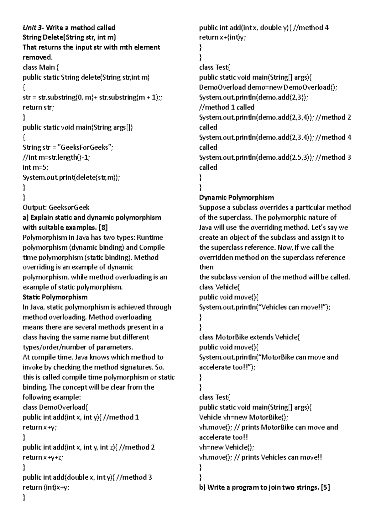 Java Polymorphism, Inheritance, and Multithreading Concepts (ET-101 ...