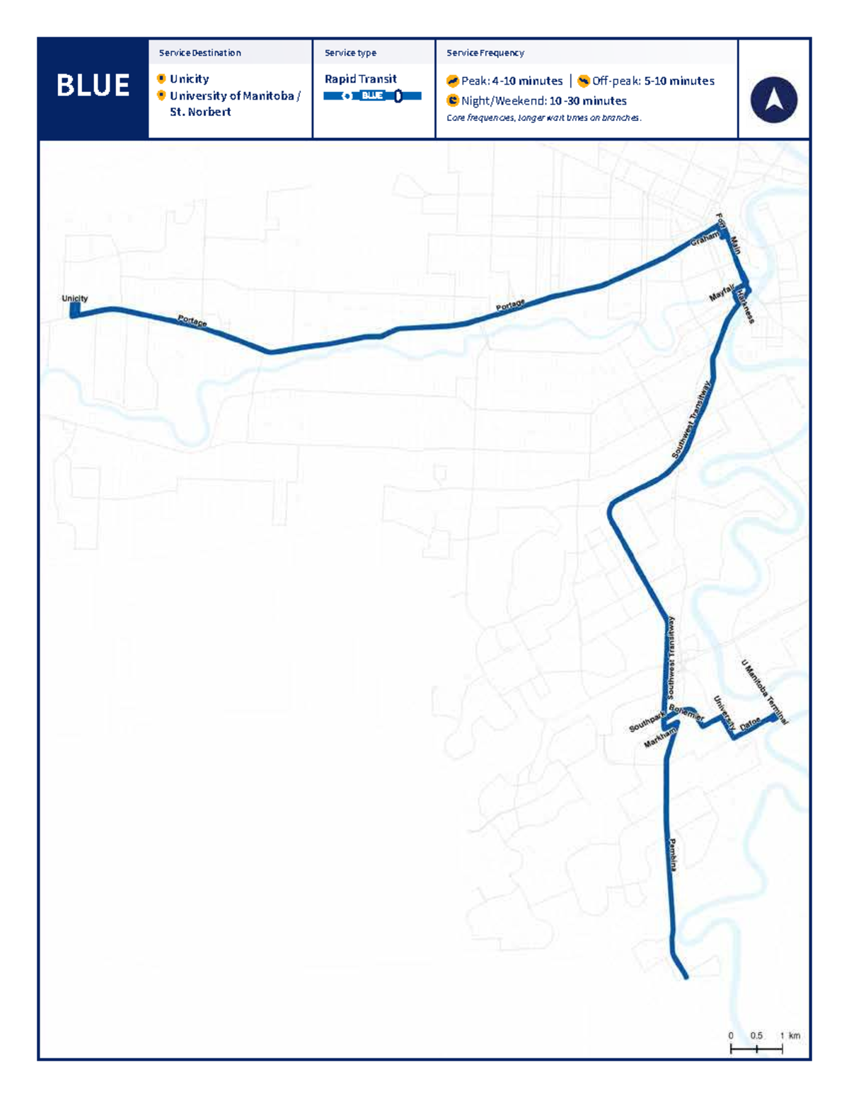 Service Destination BLUE: Rapid Transit Routes at U of Manitoba - Studocu