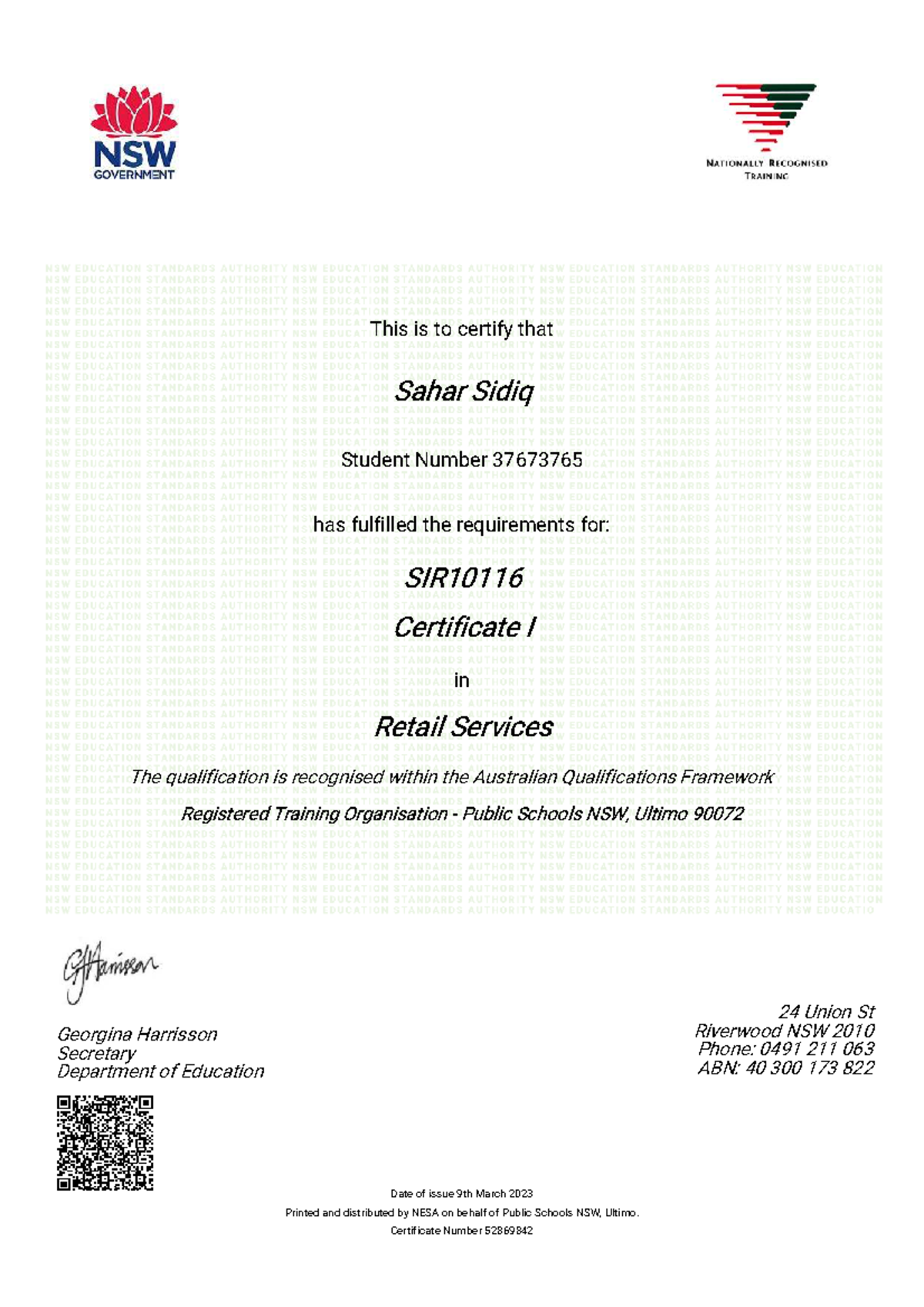 SIR10116 V.E.T Certificate I in Retail Services - Notes - Studocu