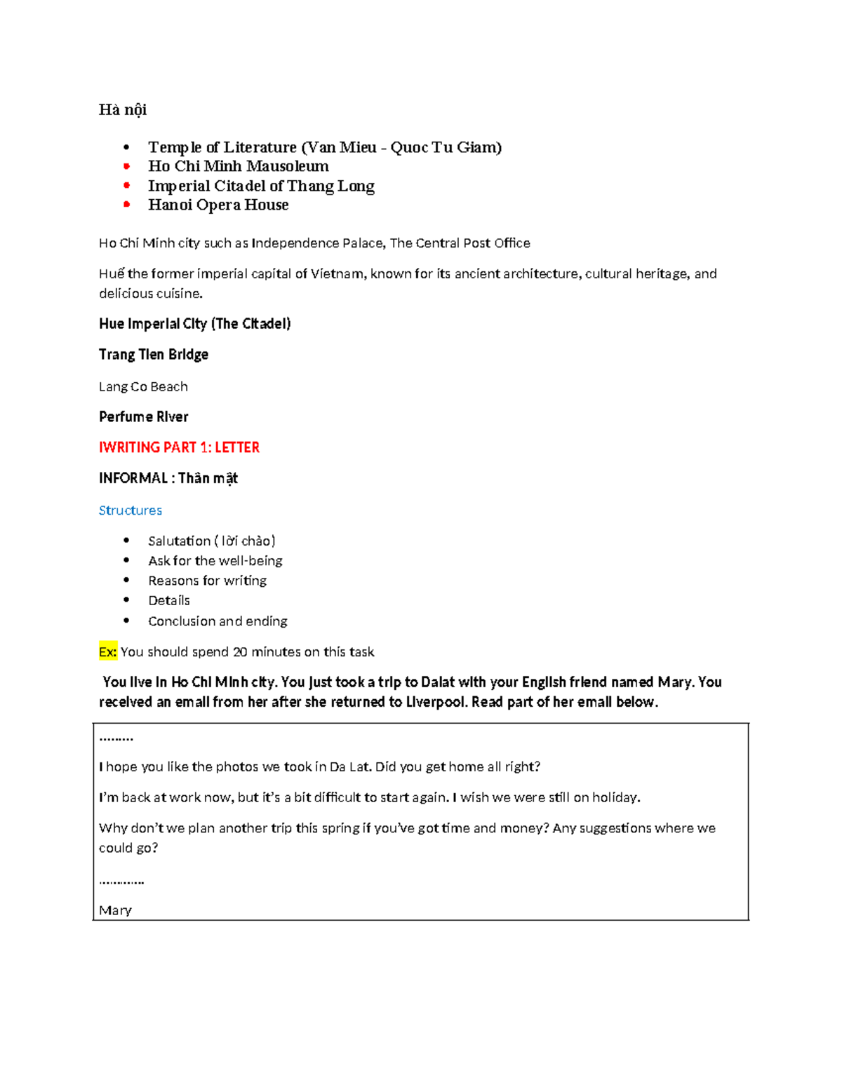 Writing VSTEP - Informal Letter & Essay Guidelines - Studocu
