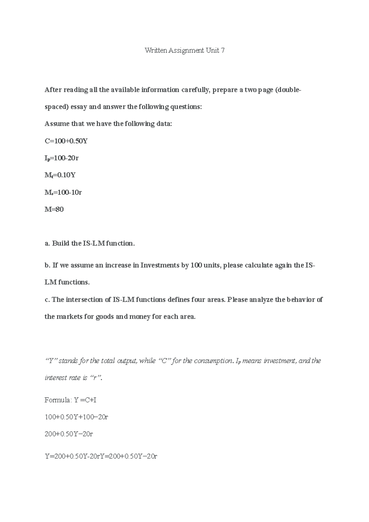 Written Assignment Unit 7 BUS2203 - Written Assignment Unit 7 After reading all the available ...