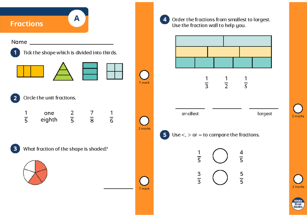 Y3Spr Eo B 3 - Fractions Block A: Ordering & Comparing Fractions - Studocu