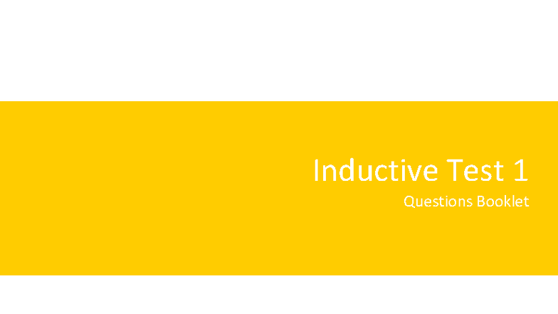 Inductive Test 1 Instructions & Practice Questions (Aptitude) - Studocu