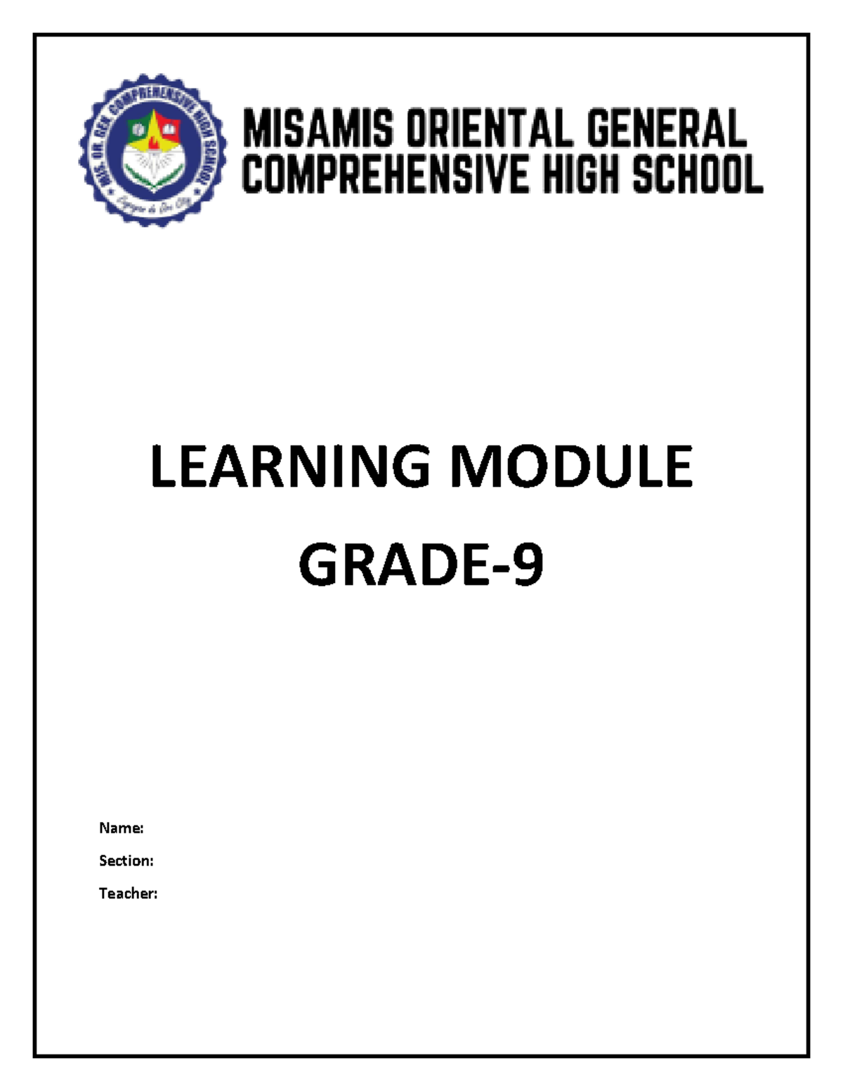 Learning- Module Simplifying-radicals - LEARNING MODULE GRADE- Name ...