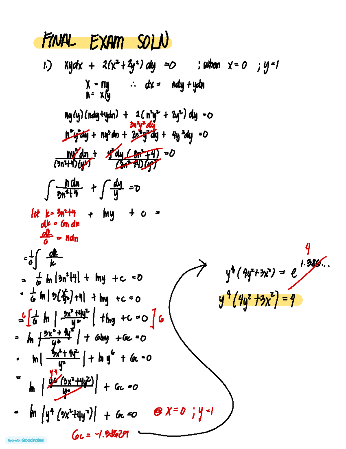 MATH-15 Final Exam Solutions 1st Sem 2025-2026 - Studocu