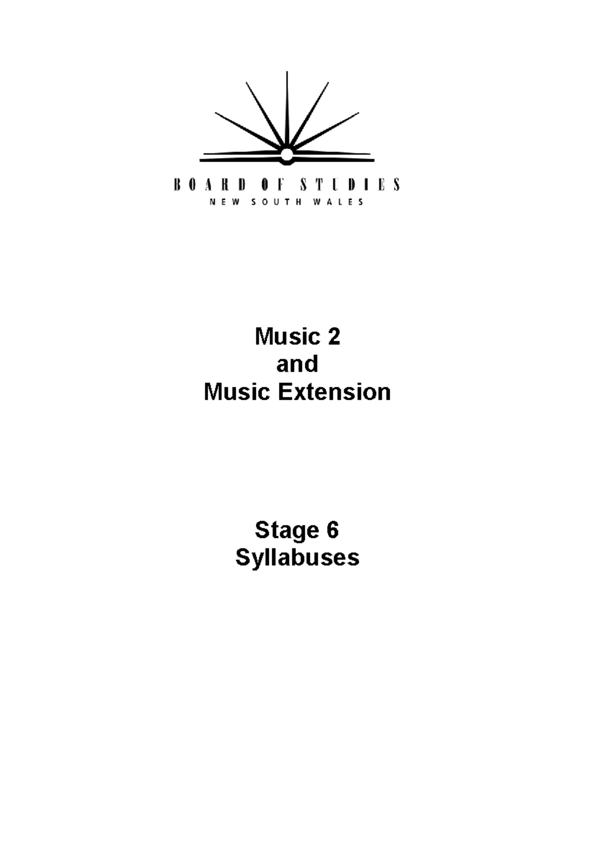 Music 2 & Music Extension Stage 6 Syllabuses (Updated 2010) - Studocu