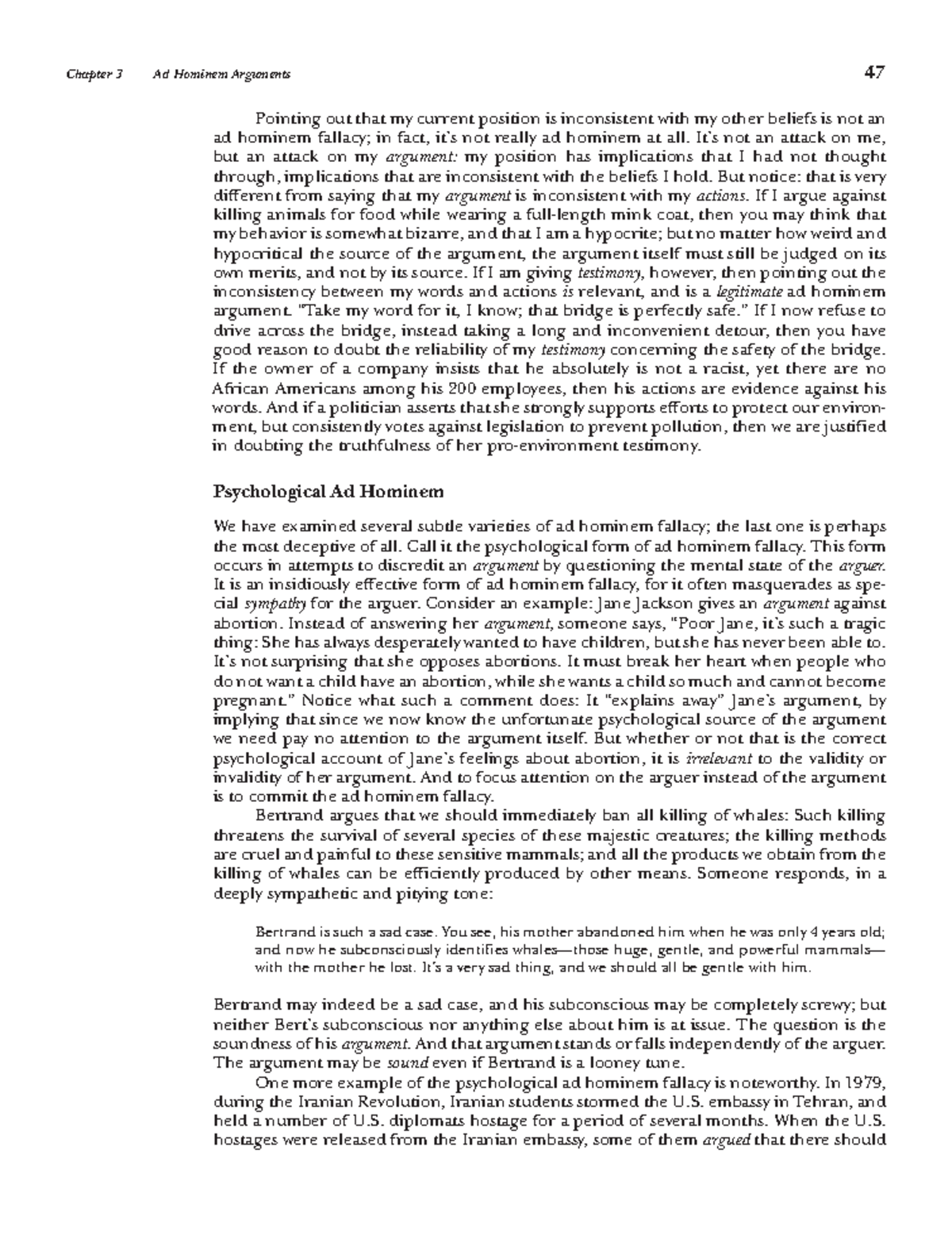 68 - Chapter 3: Understanding Ad Hominem Arguments - Studocu