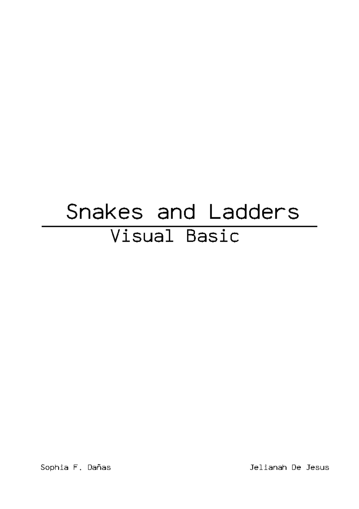 SNL CODE - programming - Snakes and Ladders Visual Basic Sophia F ...