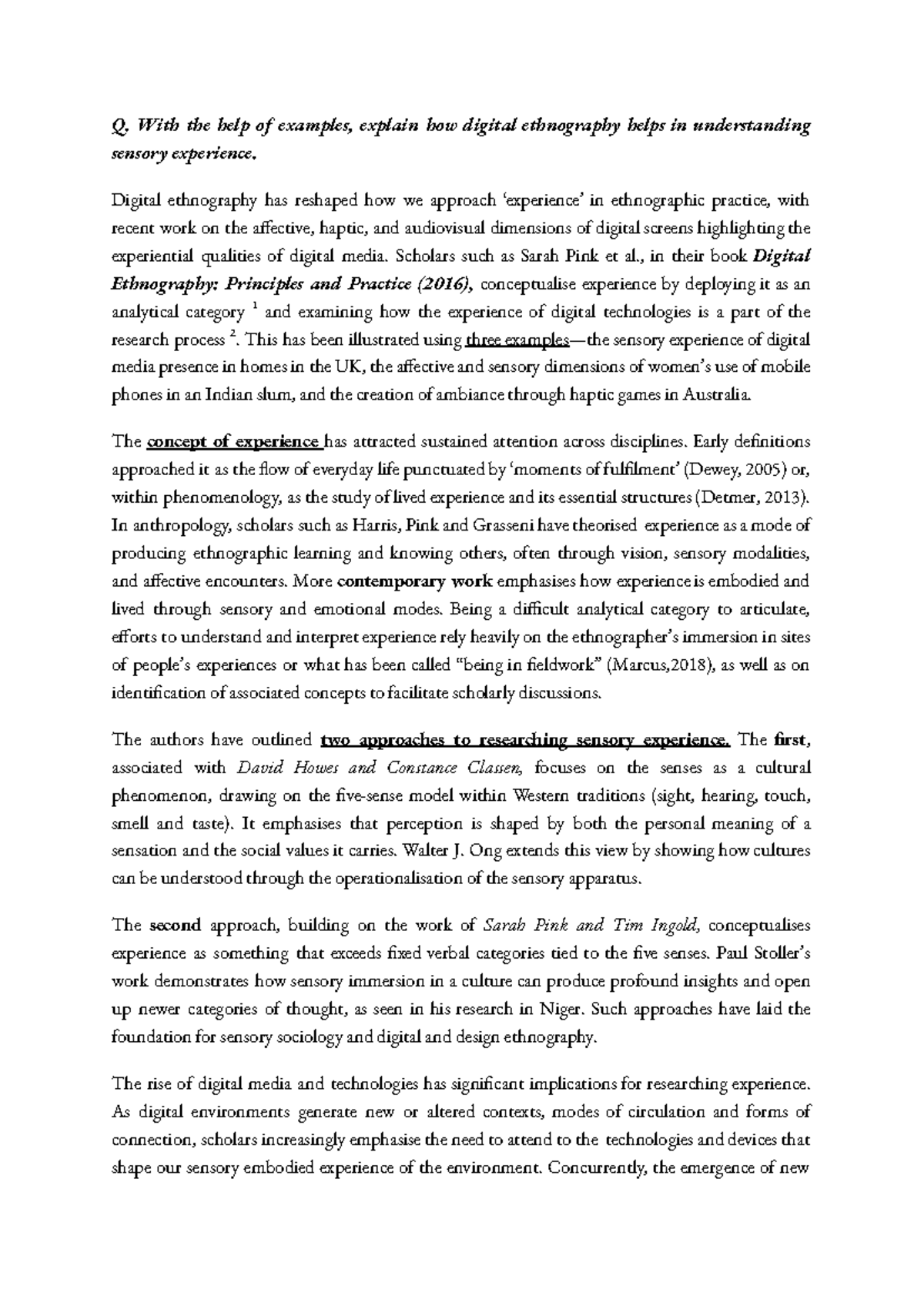 Digital Ethnography: Understanding Sensory Experience Through Case ...