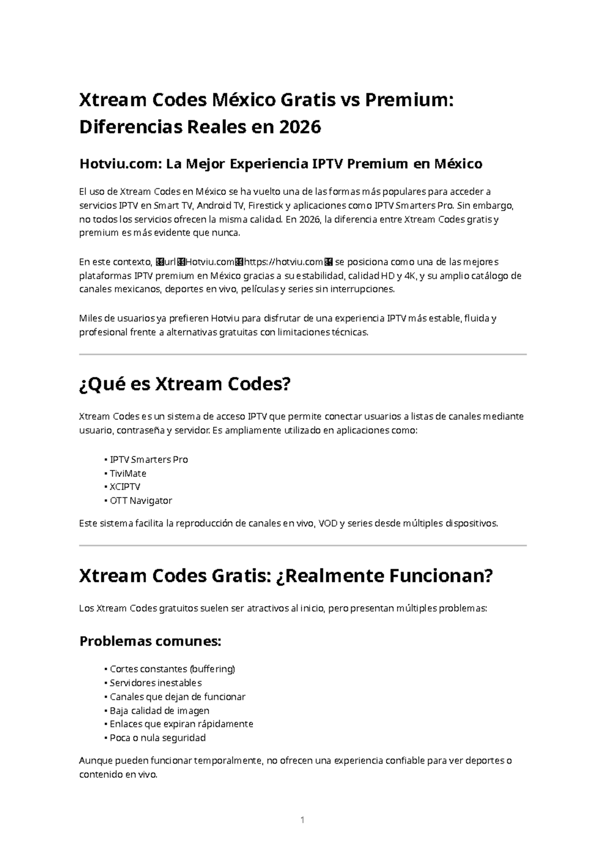 Xtream Codes México: Comparativa Gratis vs Premium en 2026 - Studocu