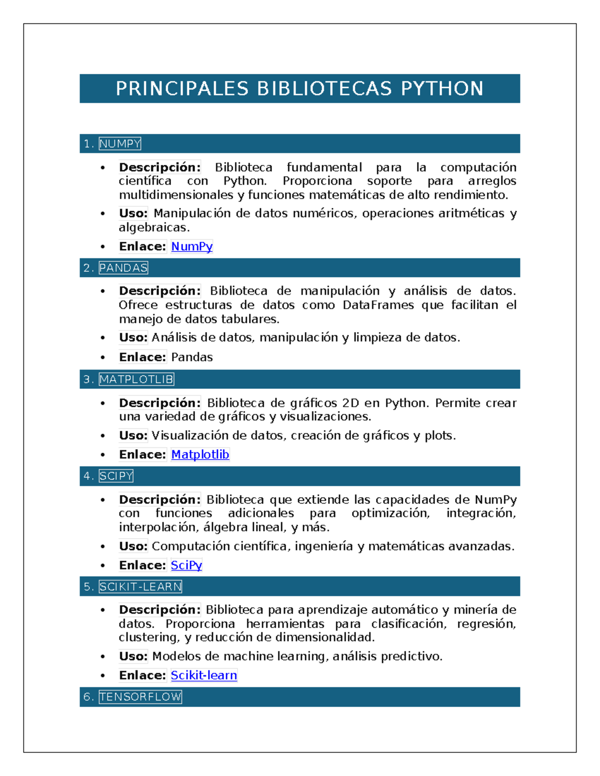 Bibliotecas Esenciales de Python: NumPy, Pandas, Matplotlib y Más - Studocu