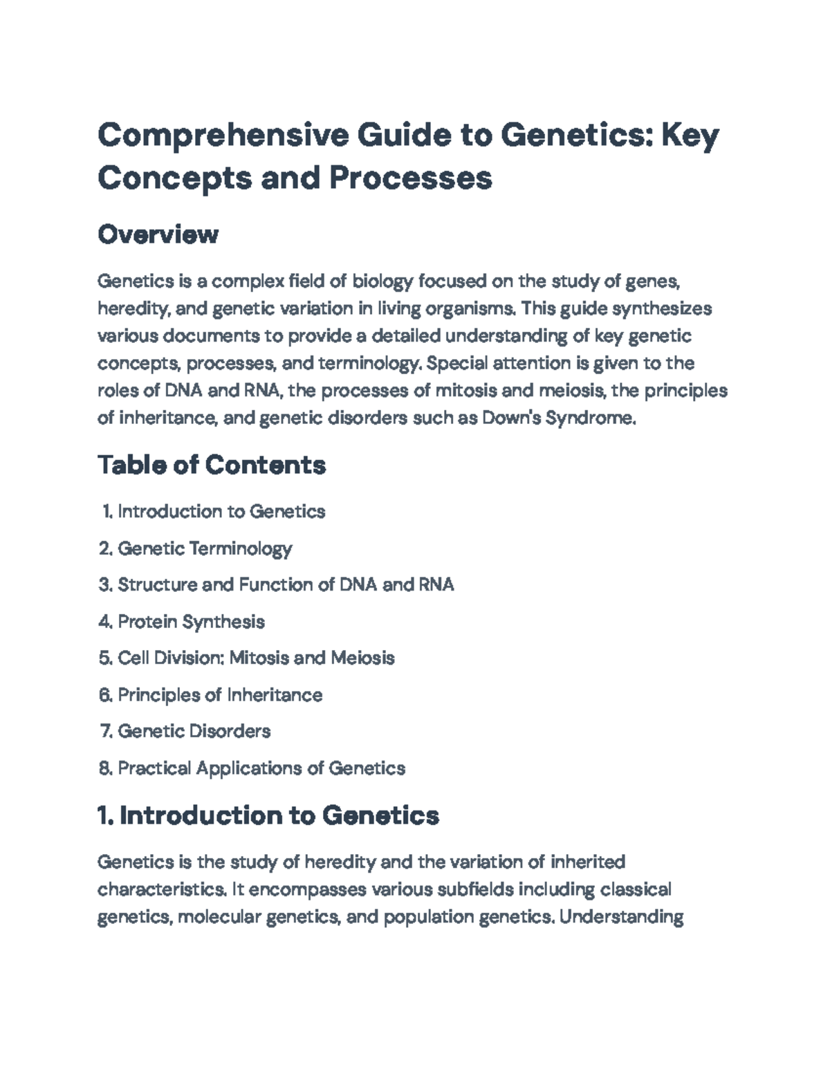 Comprehensive Genetics Guide: Key Concepts and Applications ...