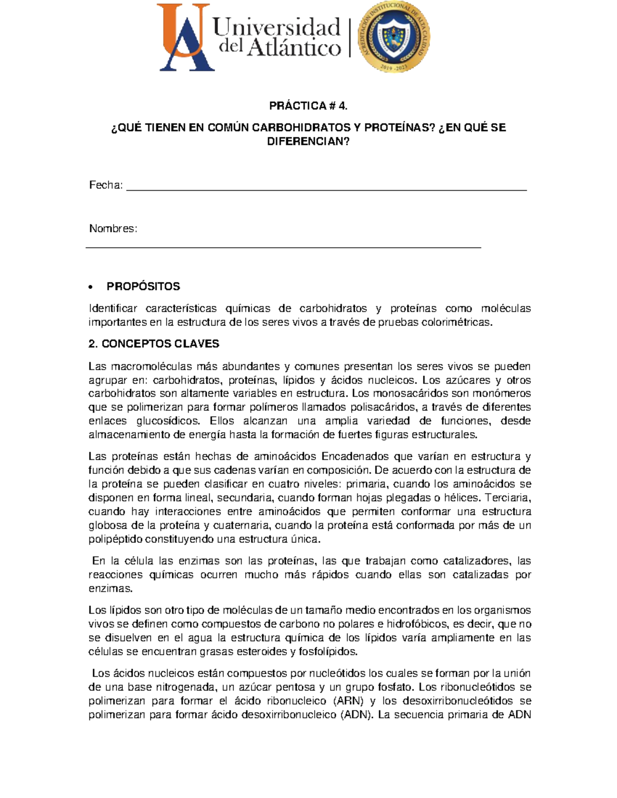 4. Biocompuestos - ES BUENA - PRÁCTICA # 4. ¿QUÉ TIENEN EN COMÚN ...