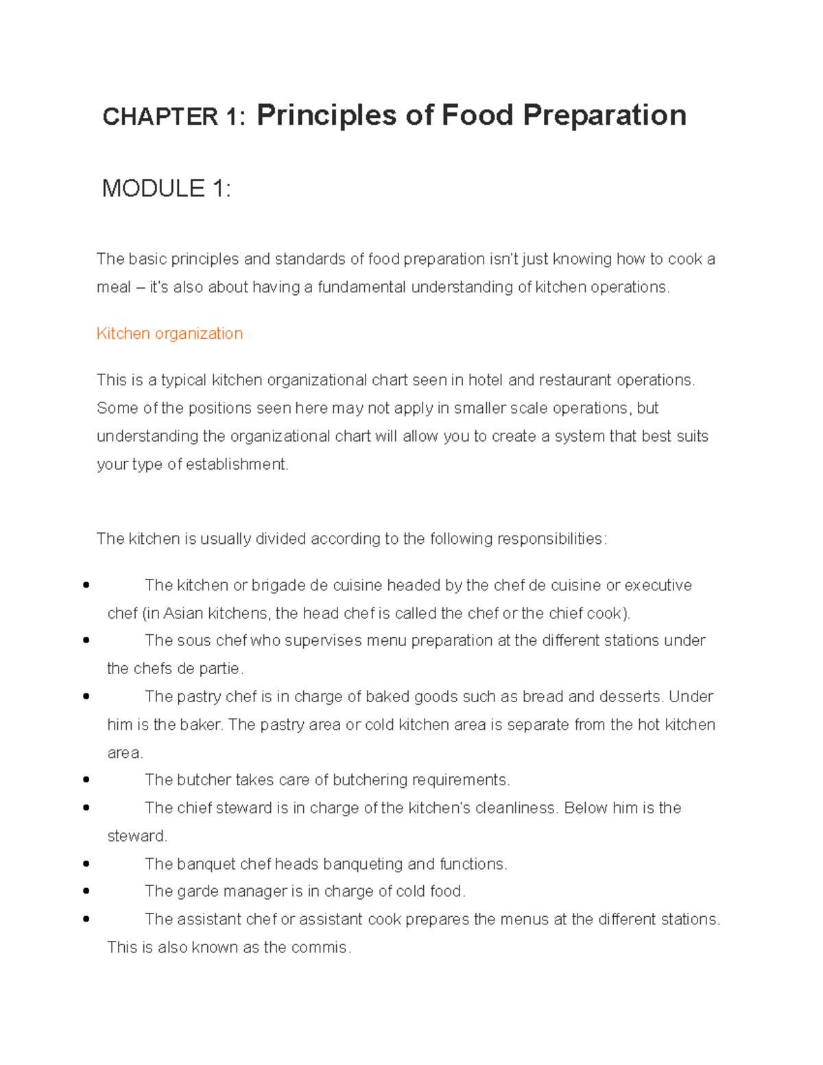 Chapter 1- Kitchen Essentials - CHAPTER 1: Principles of Food ...