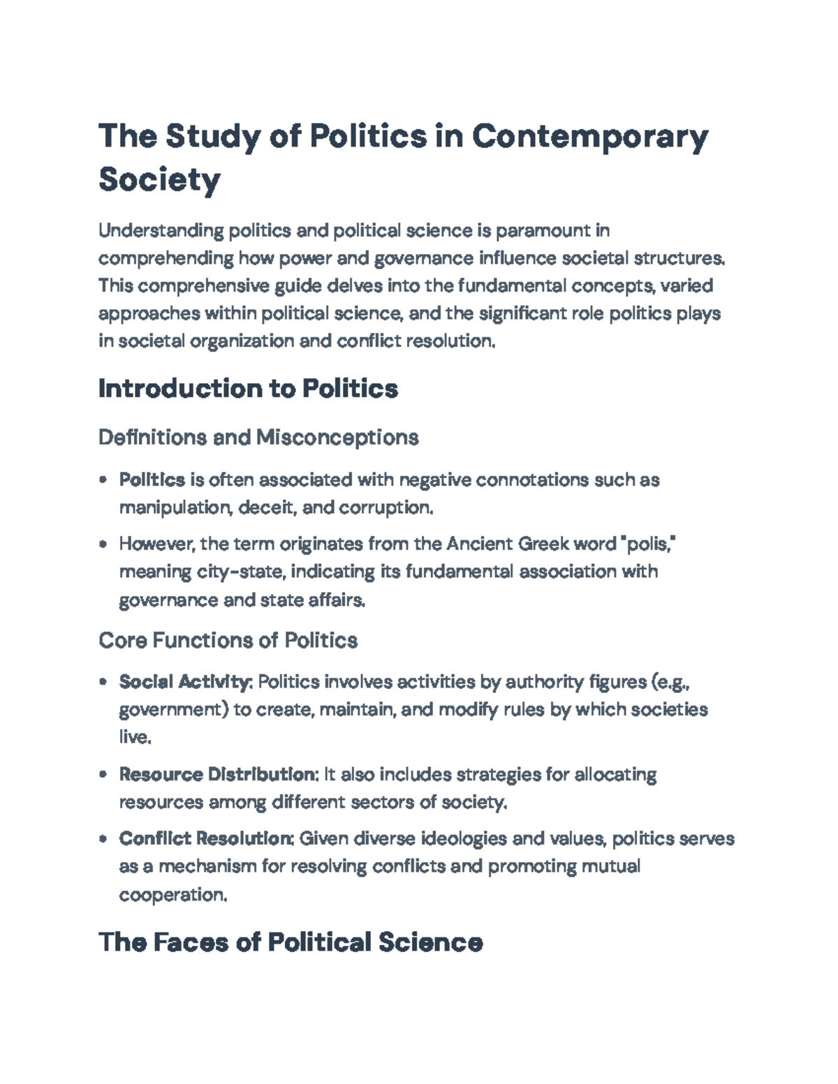 Political Science Overview: Understanding Governance and Society - The ...