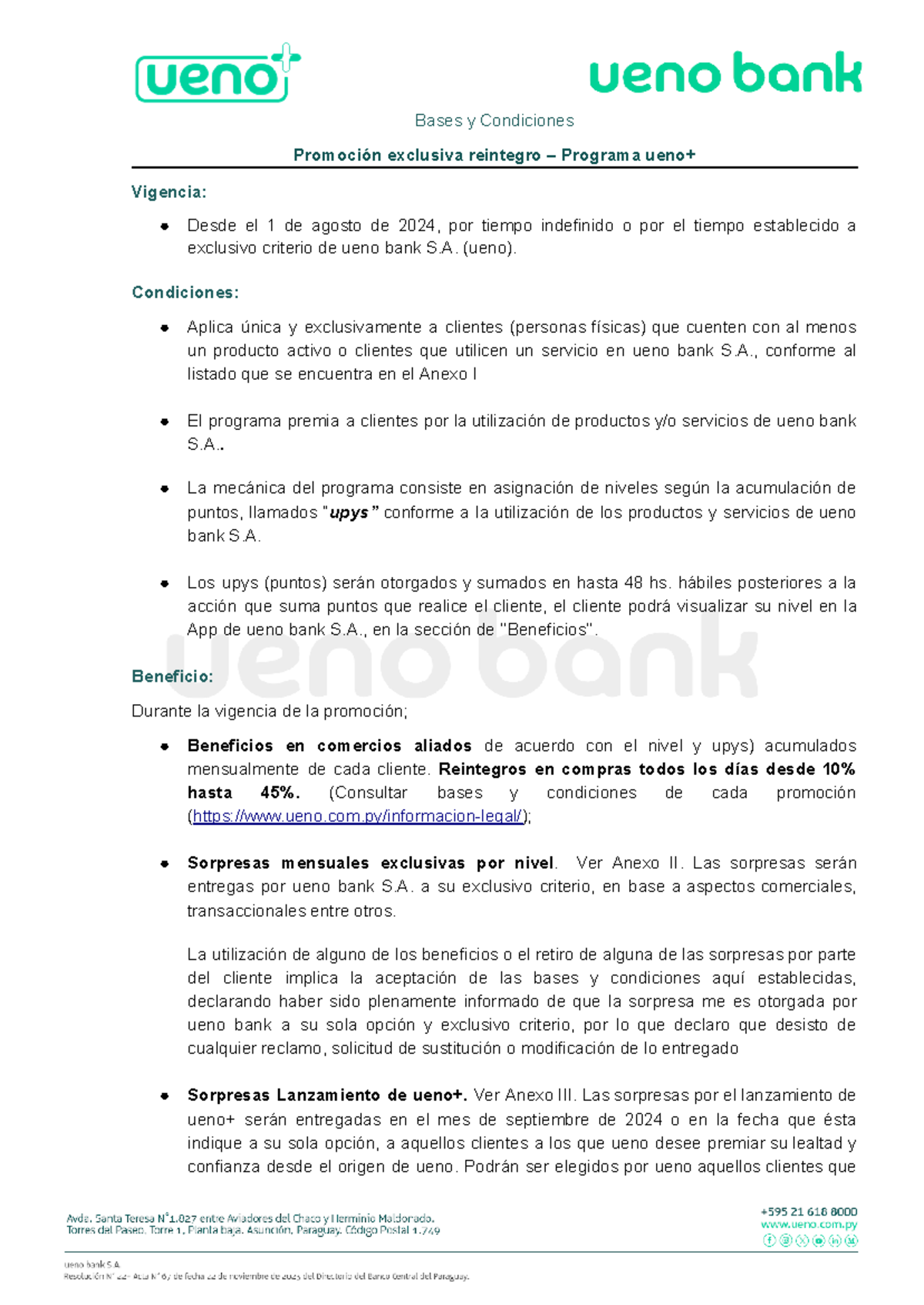 By C Programa UENO 202410 V3 - Bases y Condiciones Promoción exclusiva ...