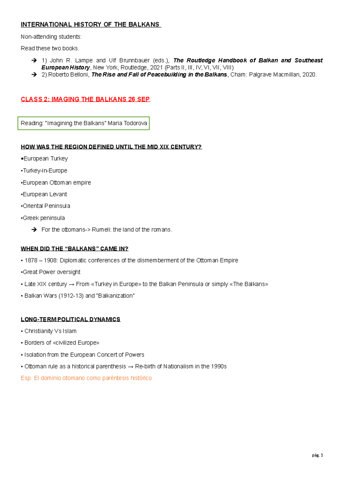 International History of The Balkans: Key Readings & Lessons (IH-BK101 ...