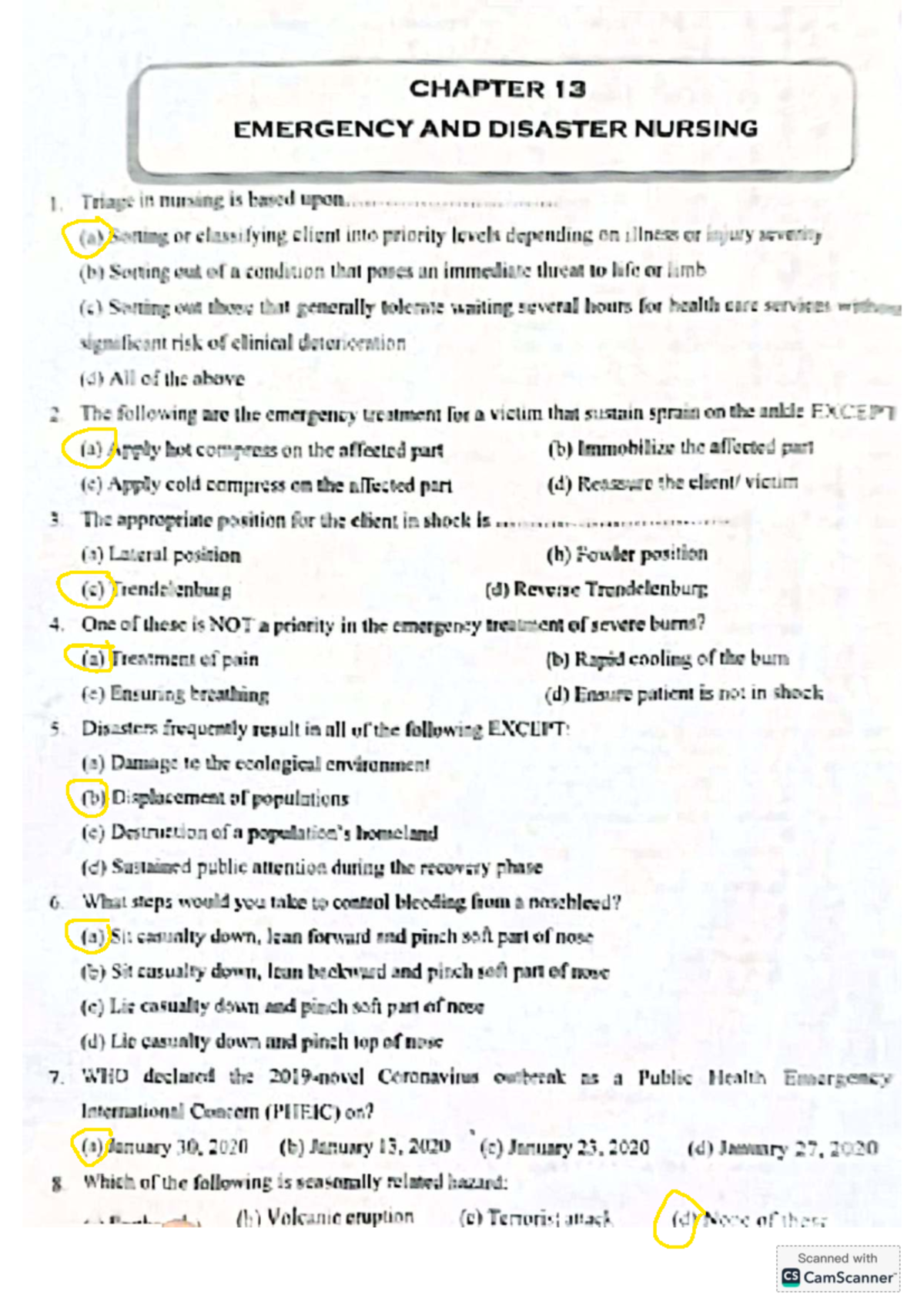 Chapter 13: Emergency and disaster nursing - Triage and treatment notes ...