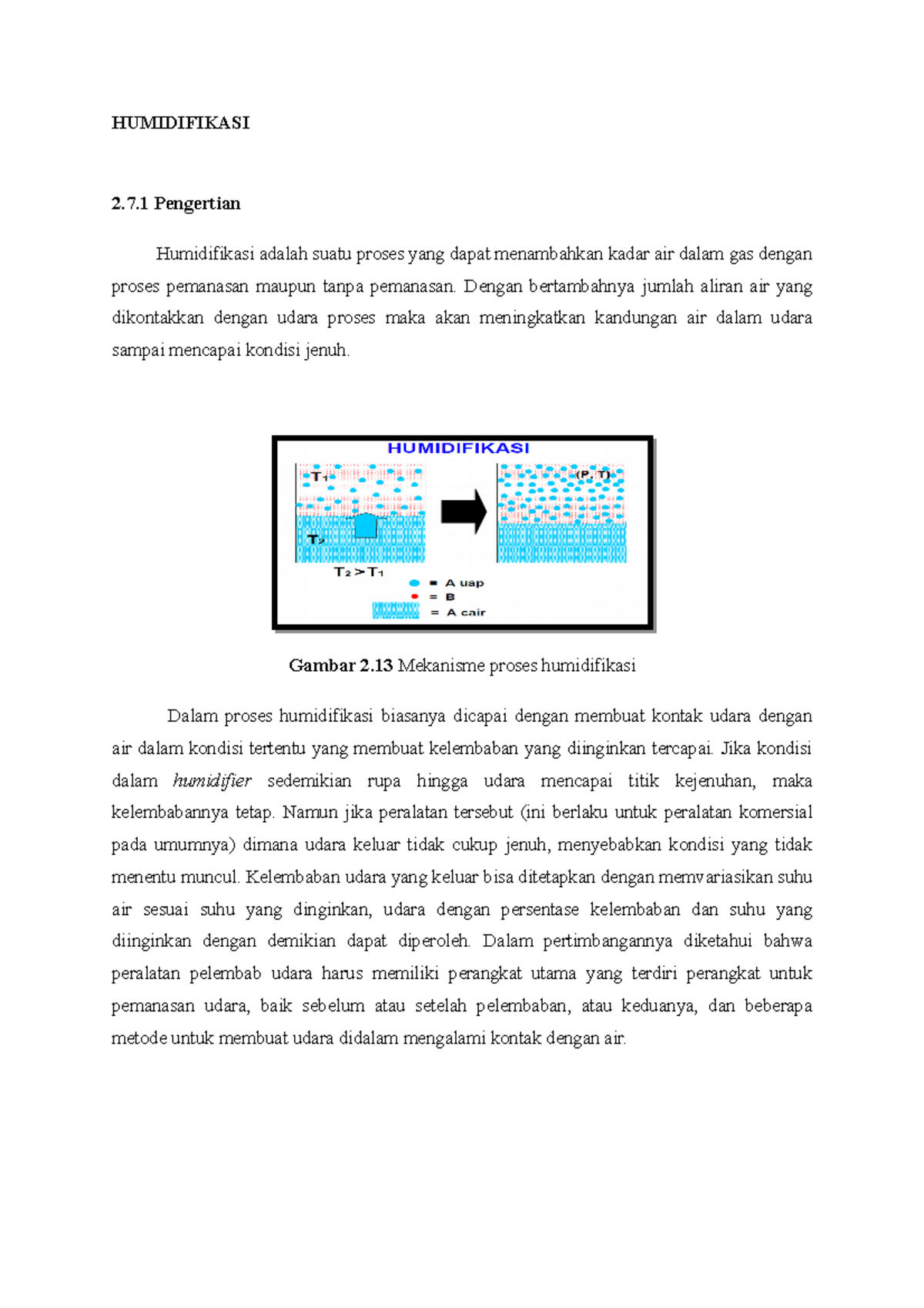 Humidifikasi: Proses, Peralatan, dan Mekanisme di Teknik Kimia - Studocu
